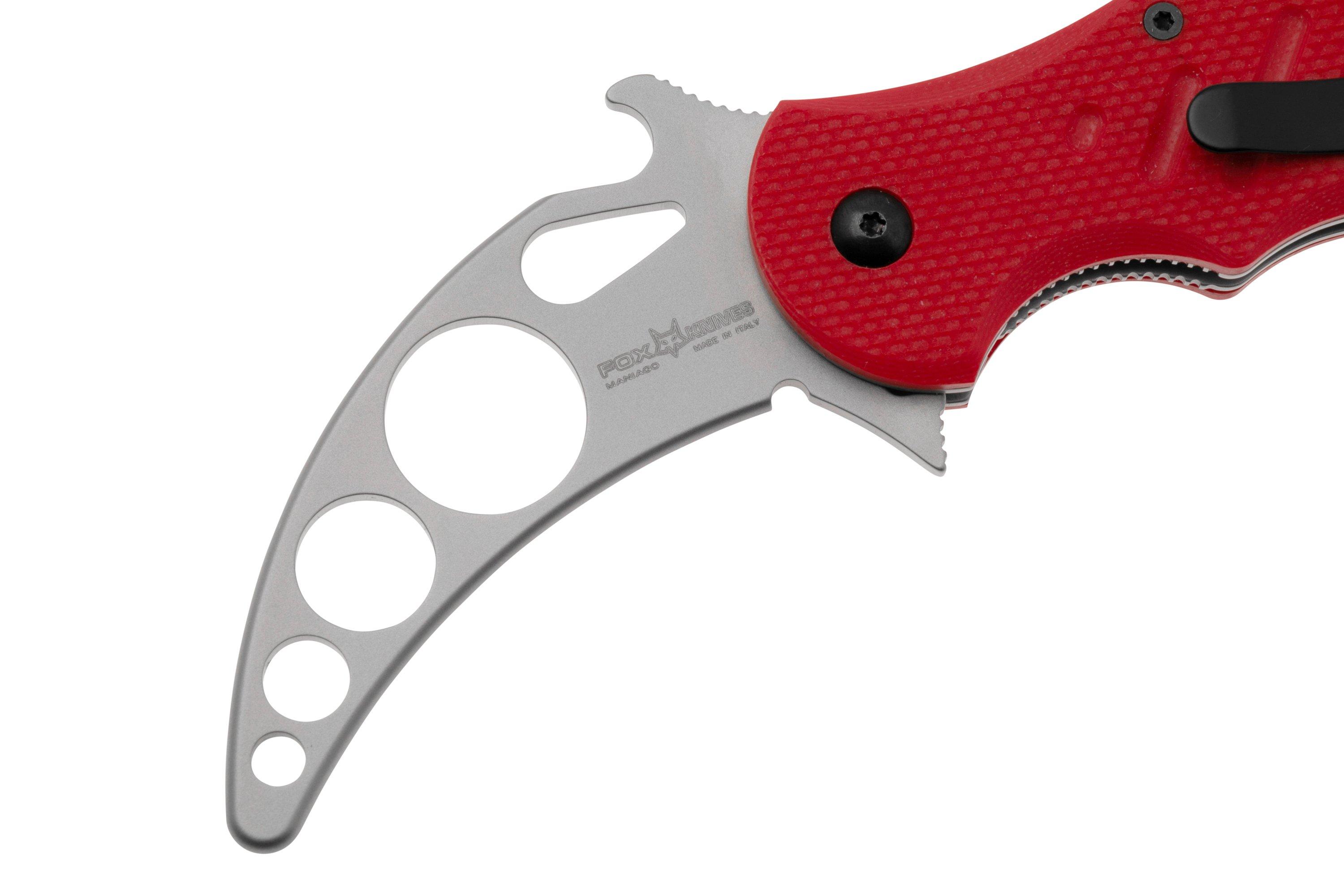 Fox Knives TK-479 Red G10, Folding Training Karambit, trainer ...