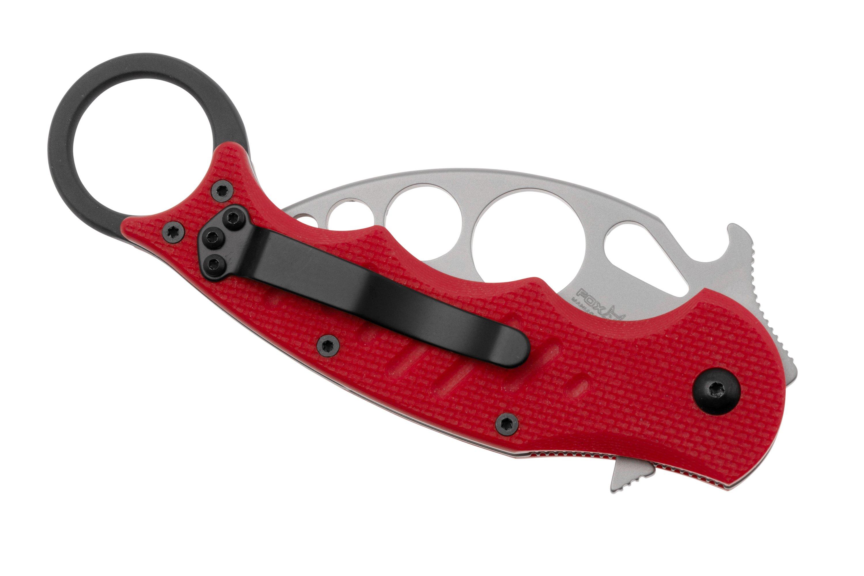 Fox Knives TK-479 Red G10, Folding Training Karambit, trainer ...