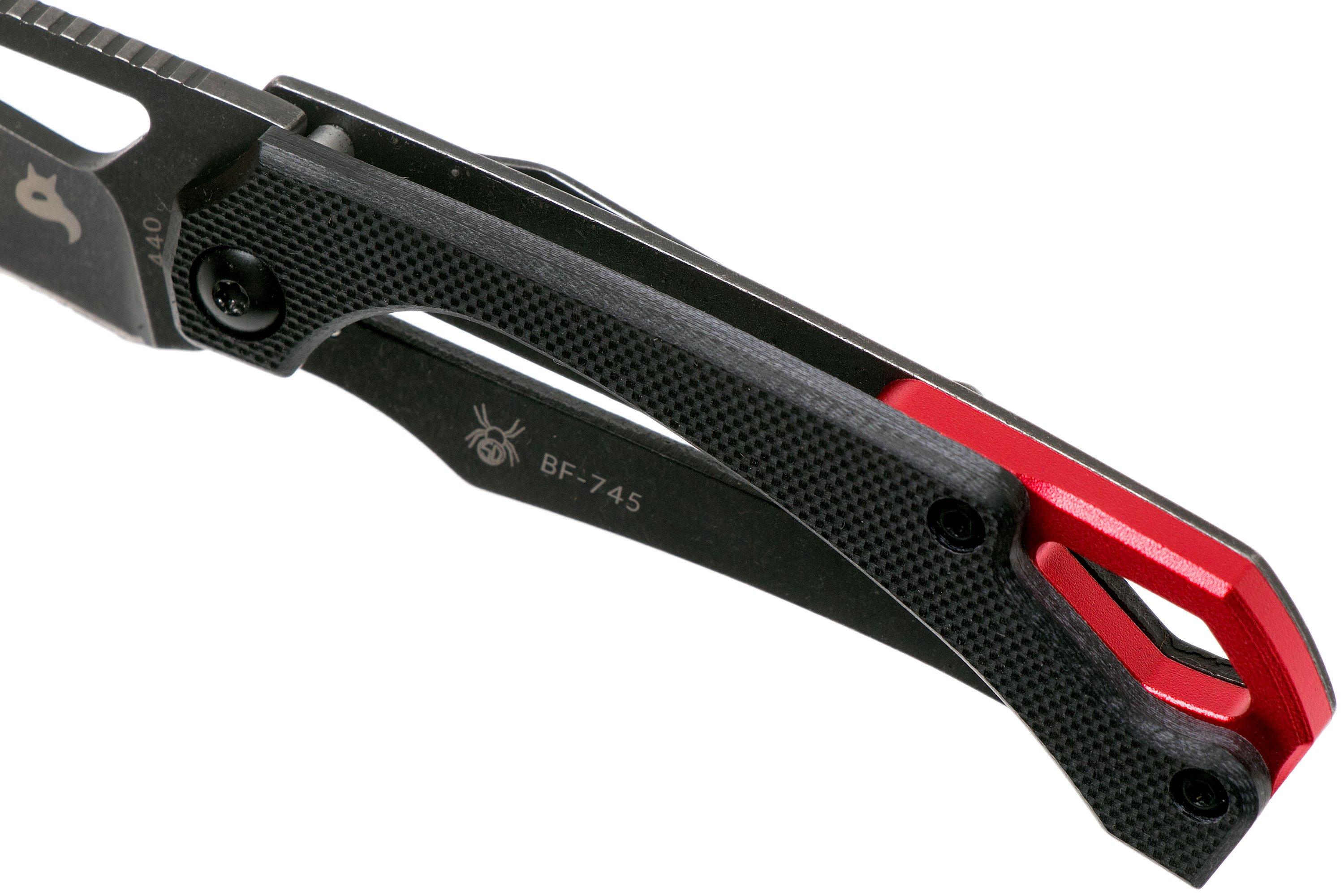 Fox Knives Racli BF-745 Black Fox, Blackwashed, Black G10 pocket knife ...