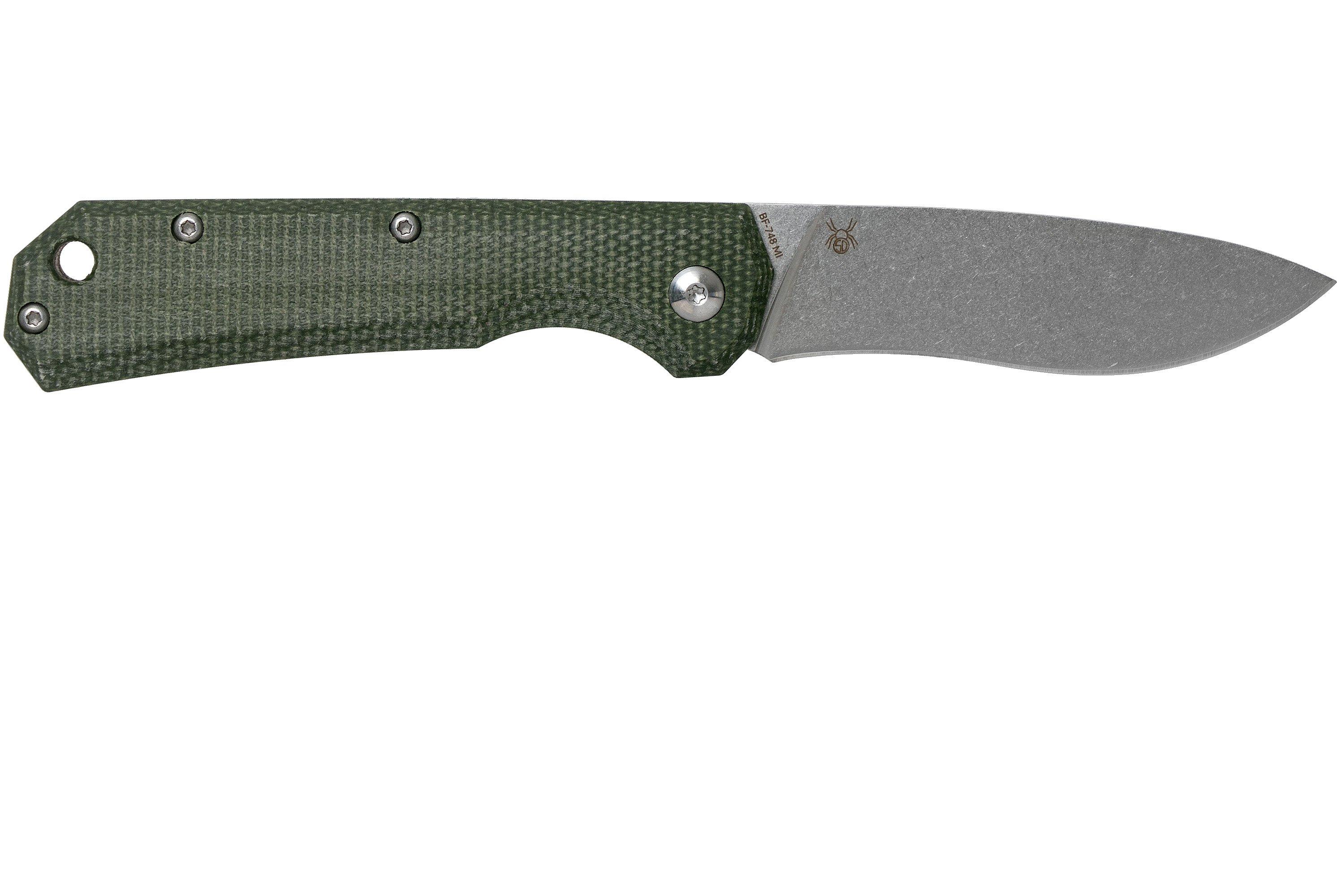 Fox Black Fox Ciol Folding Knife BF-748MI Green Micarta pocket knife ...