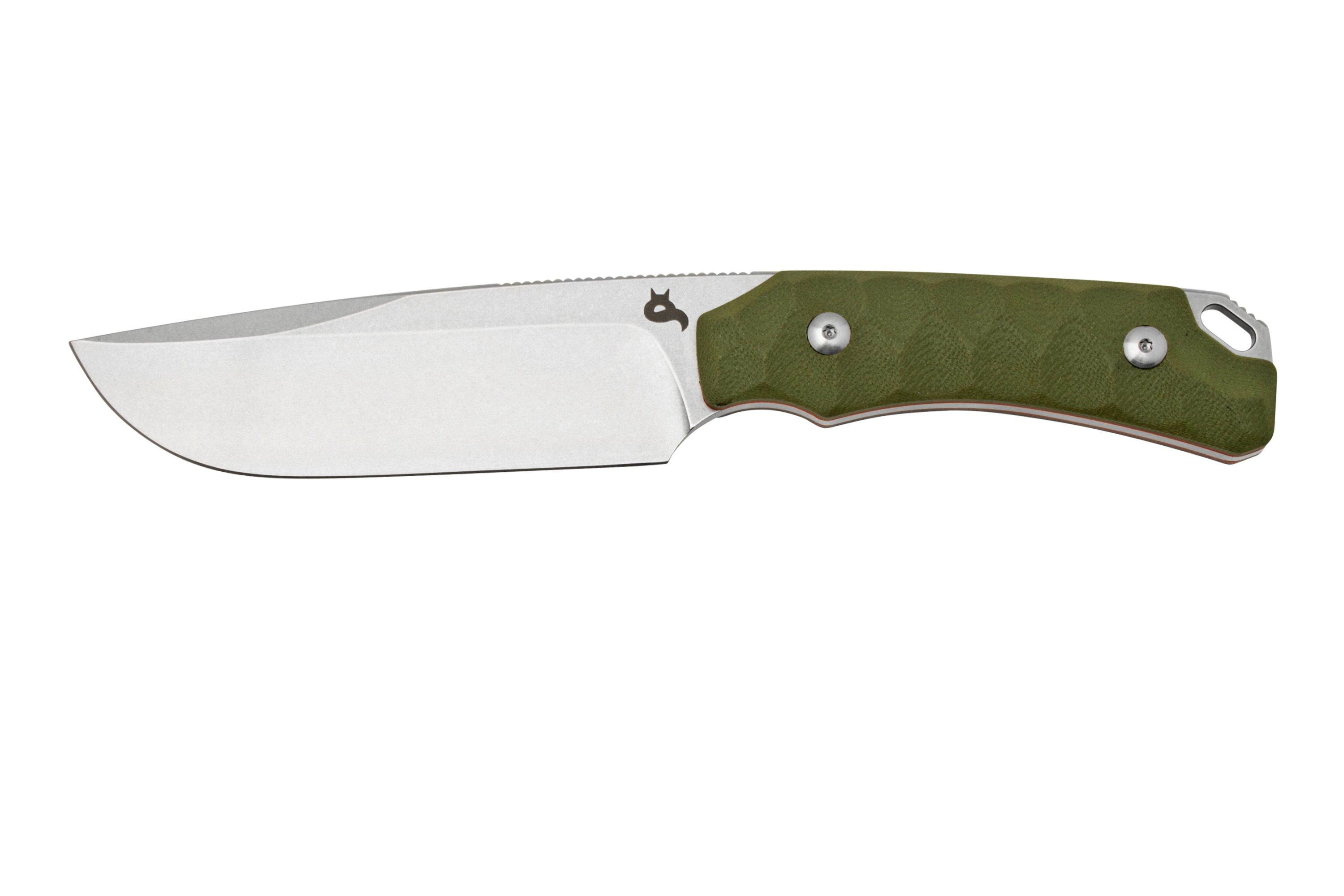 Black Fox Lynx, D2 Stonewash, OD Green G10, BF-756OD fixed knife ...