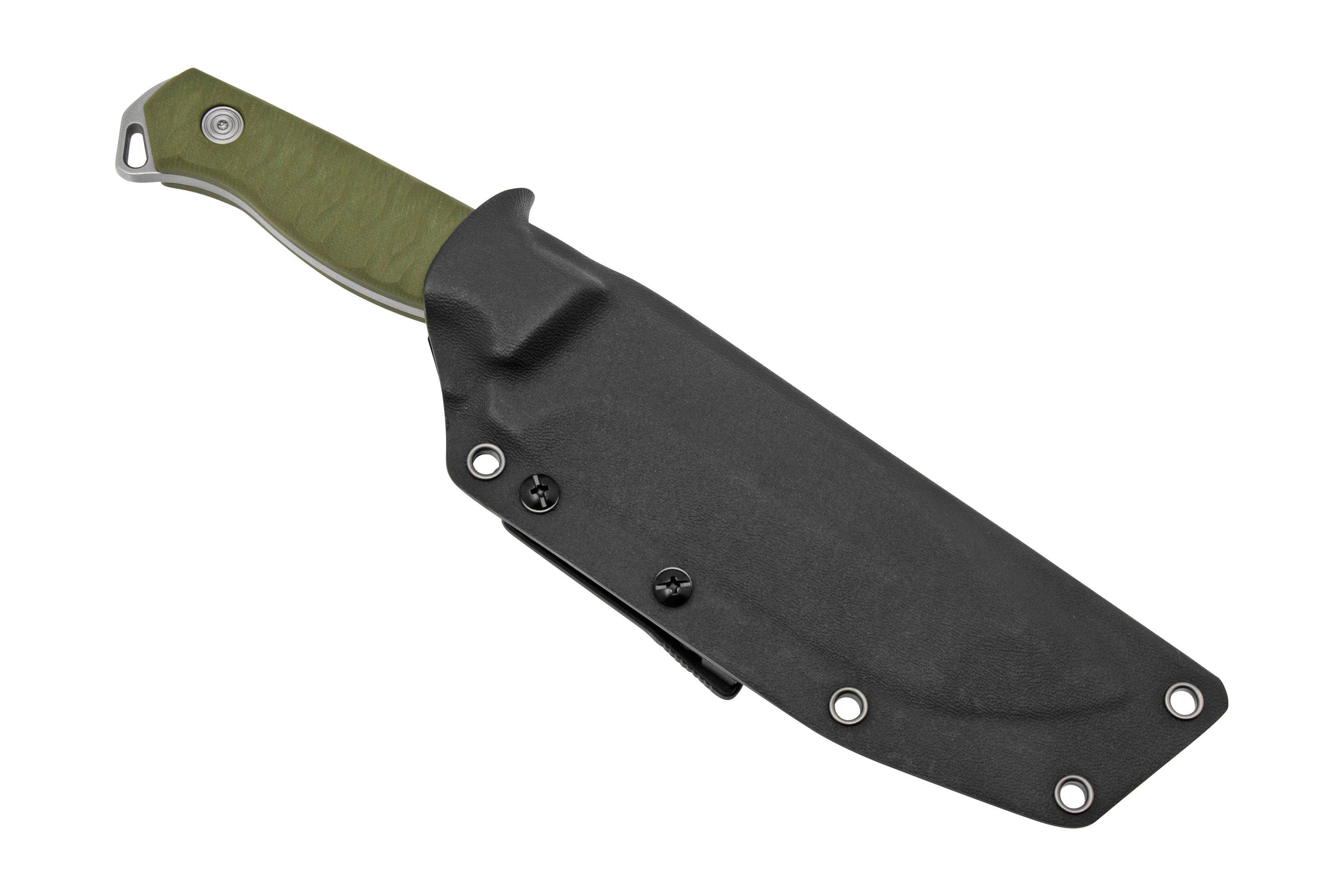 Black Fox Golem, Stonewashed D2 Blade, OD Green G10 fixed knife ...