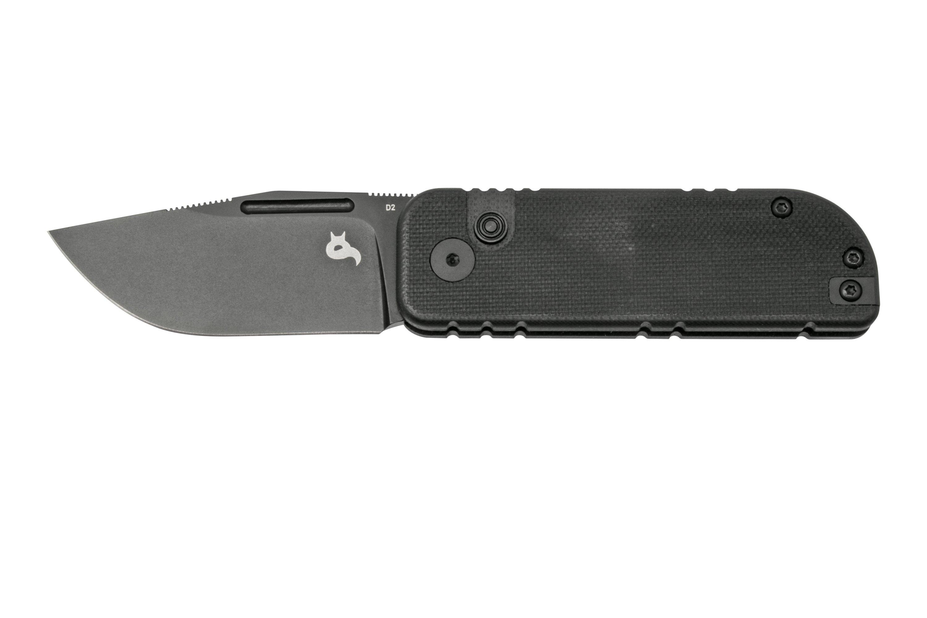 Black Fox NU-BOWIE, Black D2 Blade, Black G10 coltello da tasca | Fare ...