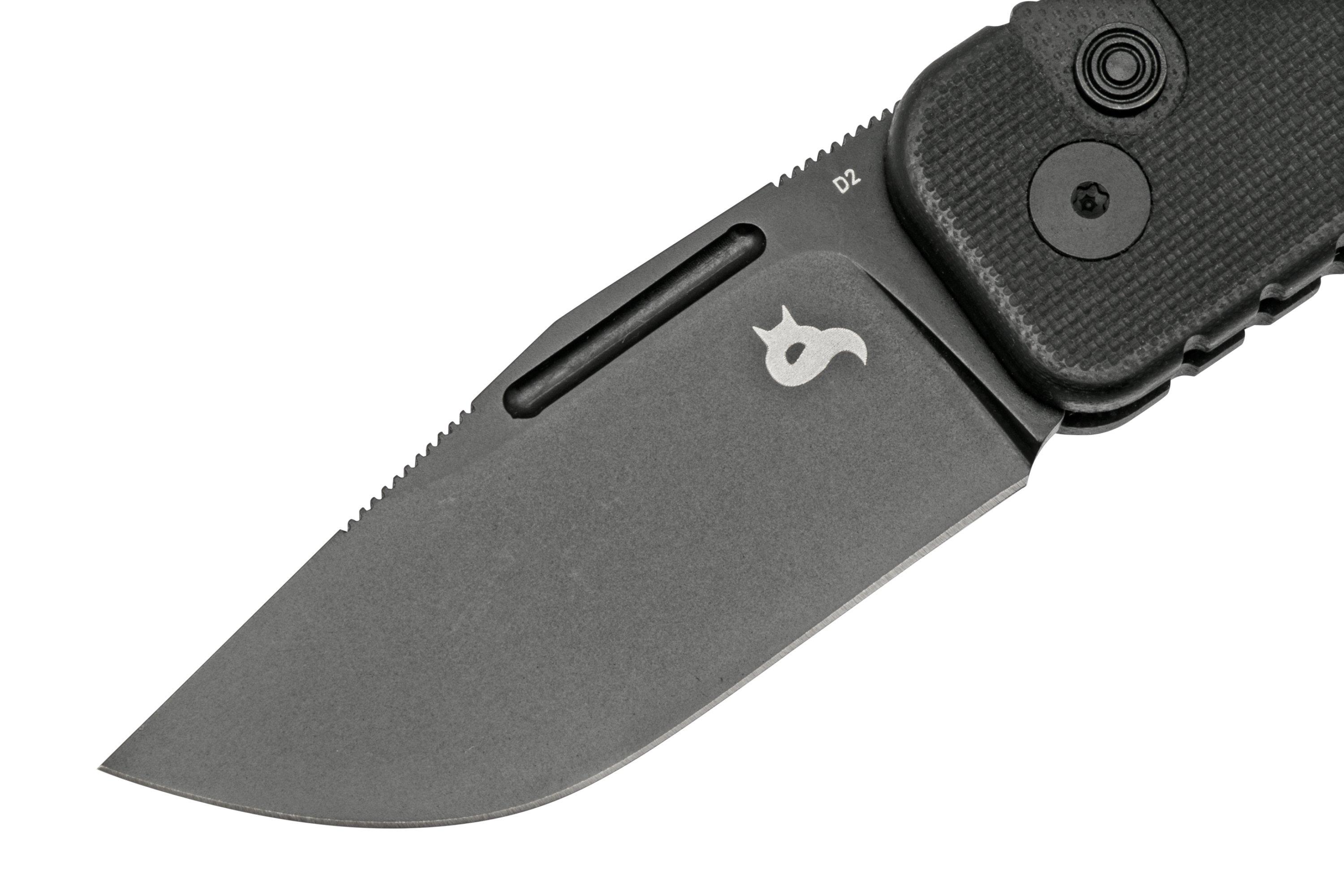 Black Fox NU-BOWIE, Black D2 Blade, Black G10 pocket knife ...