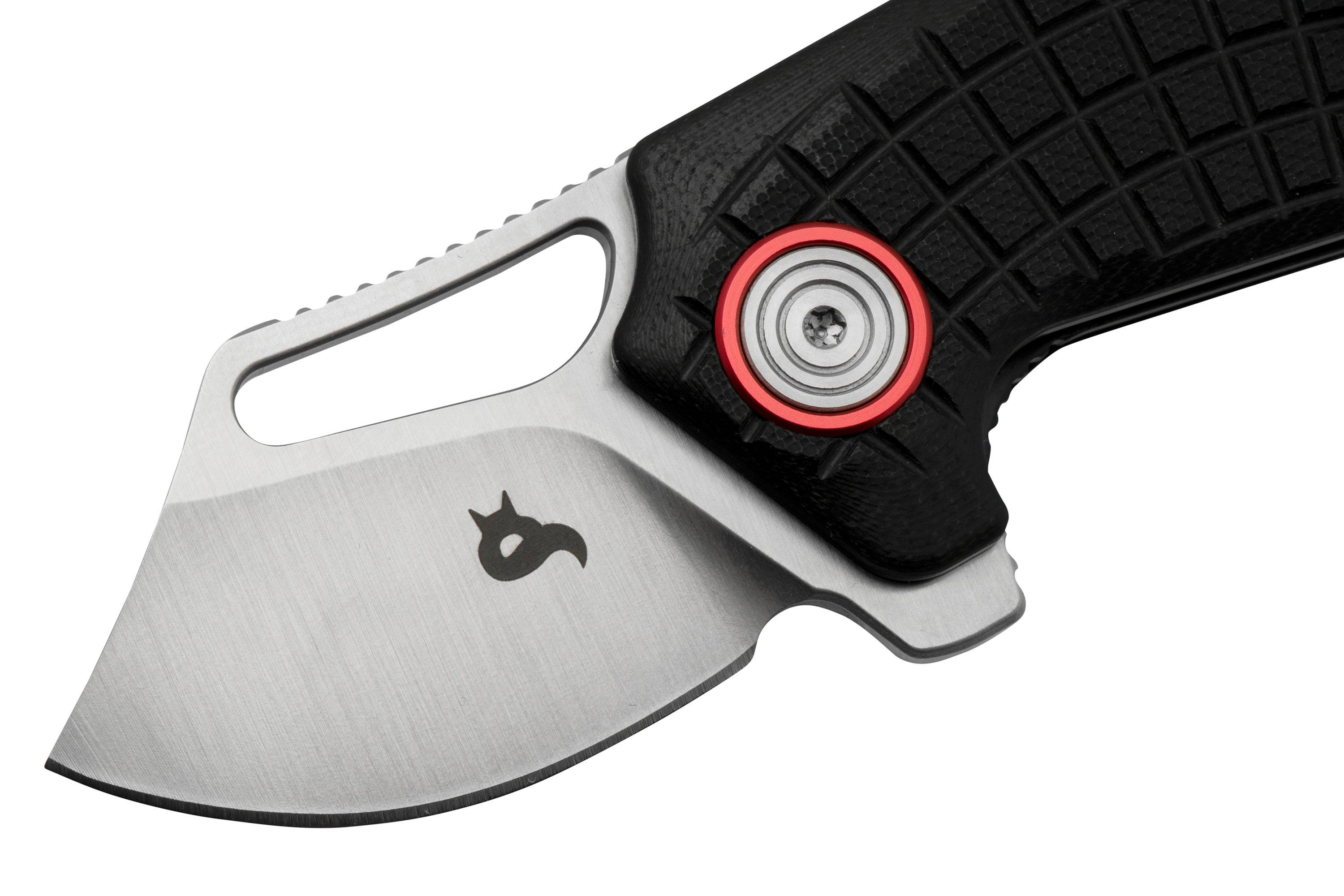 Black Fox Puck BF-761B Satin D2 Black G10 handle, pocket knife ...