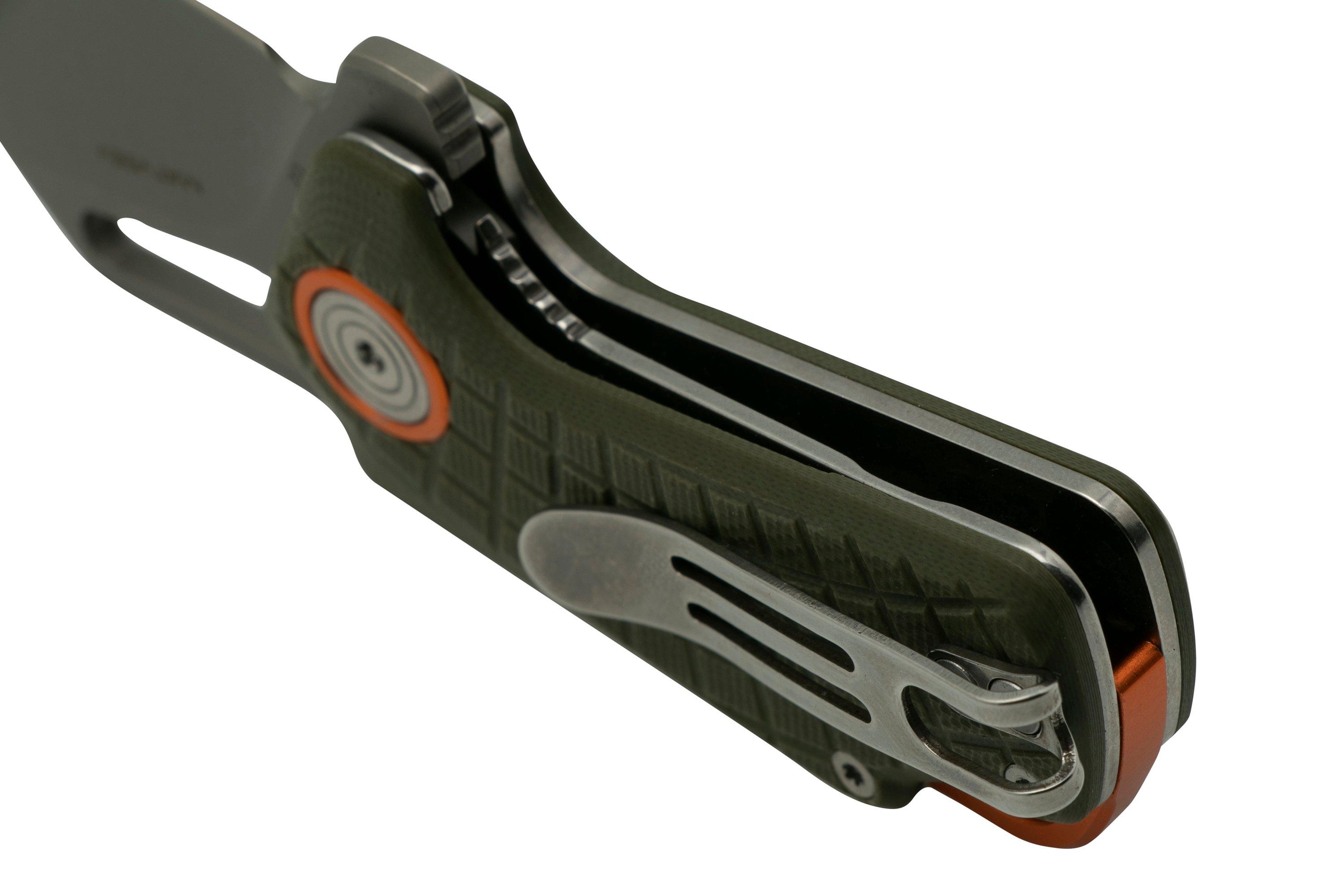 Black Fox Puck BF-761OD Bead Blasted D2, OD Green G10, pocket knife ...