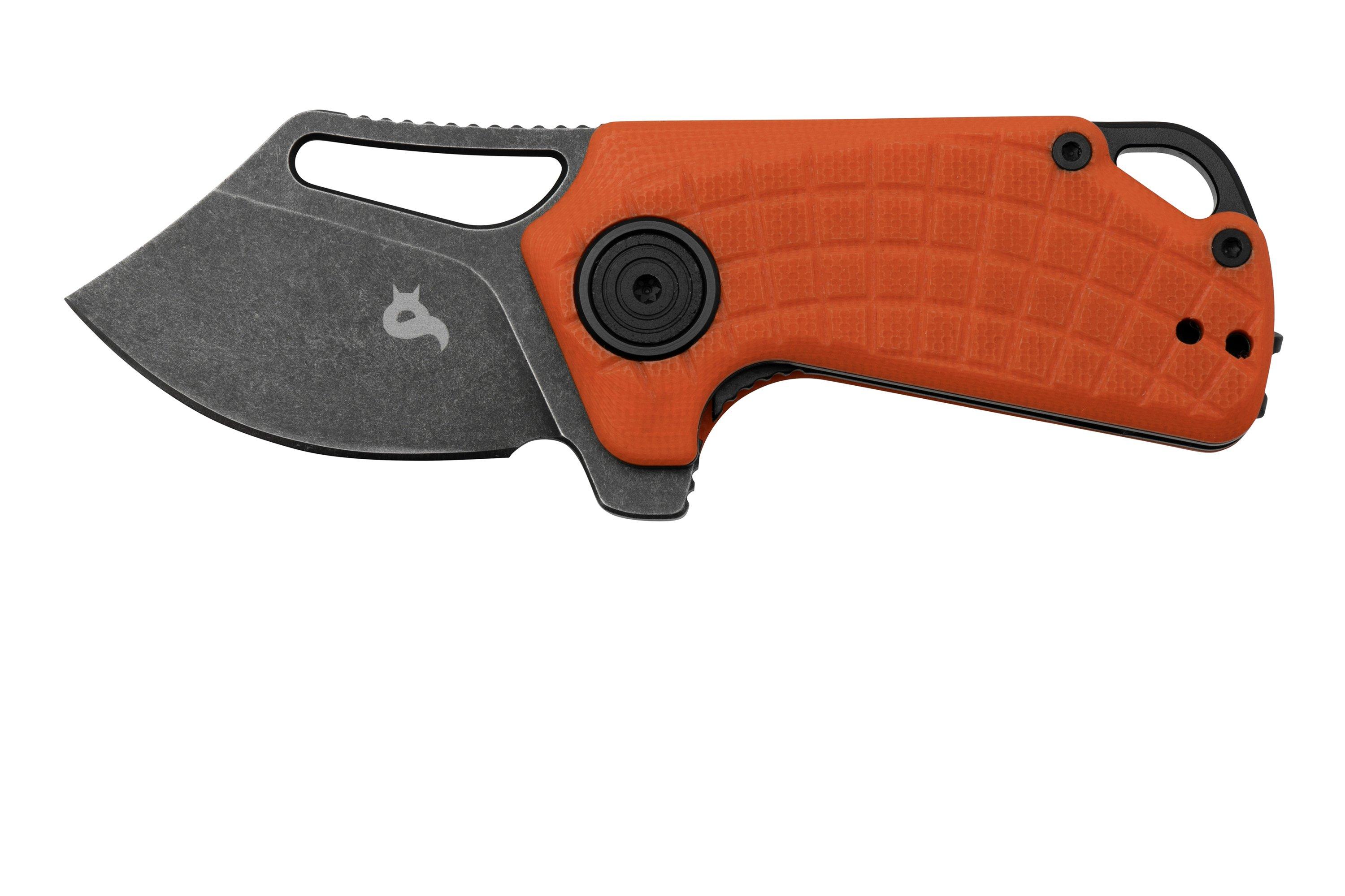 Black Fox Puck BF-761OR Blackwashed D2 Orange G10, pocket knife ...