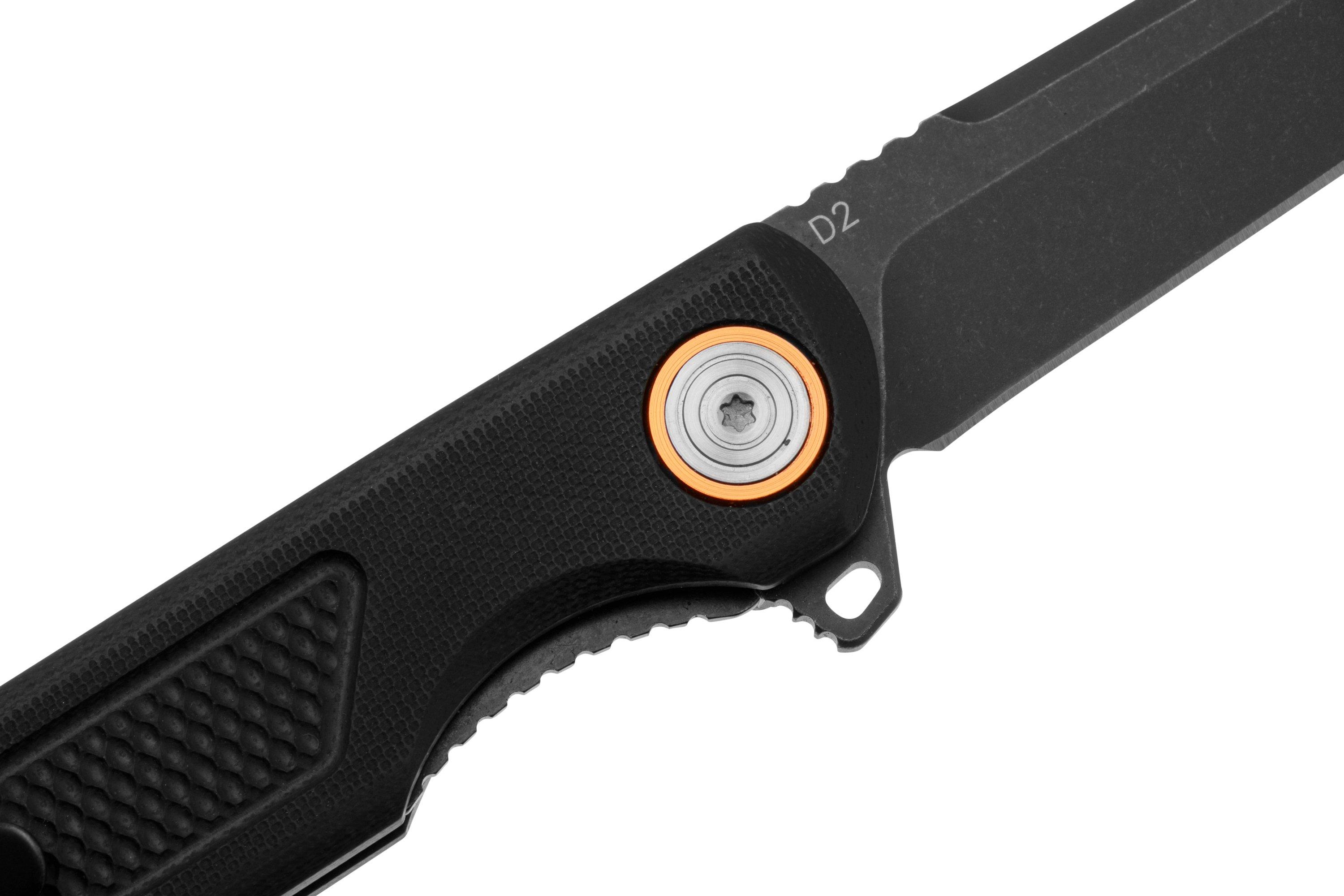 Black Fox Momentum BF-769 Black D2, Black G10 pocket knife ...