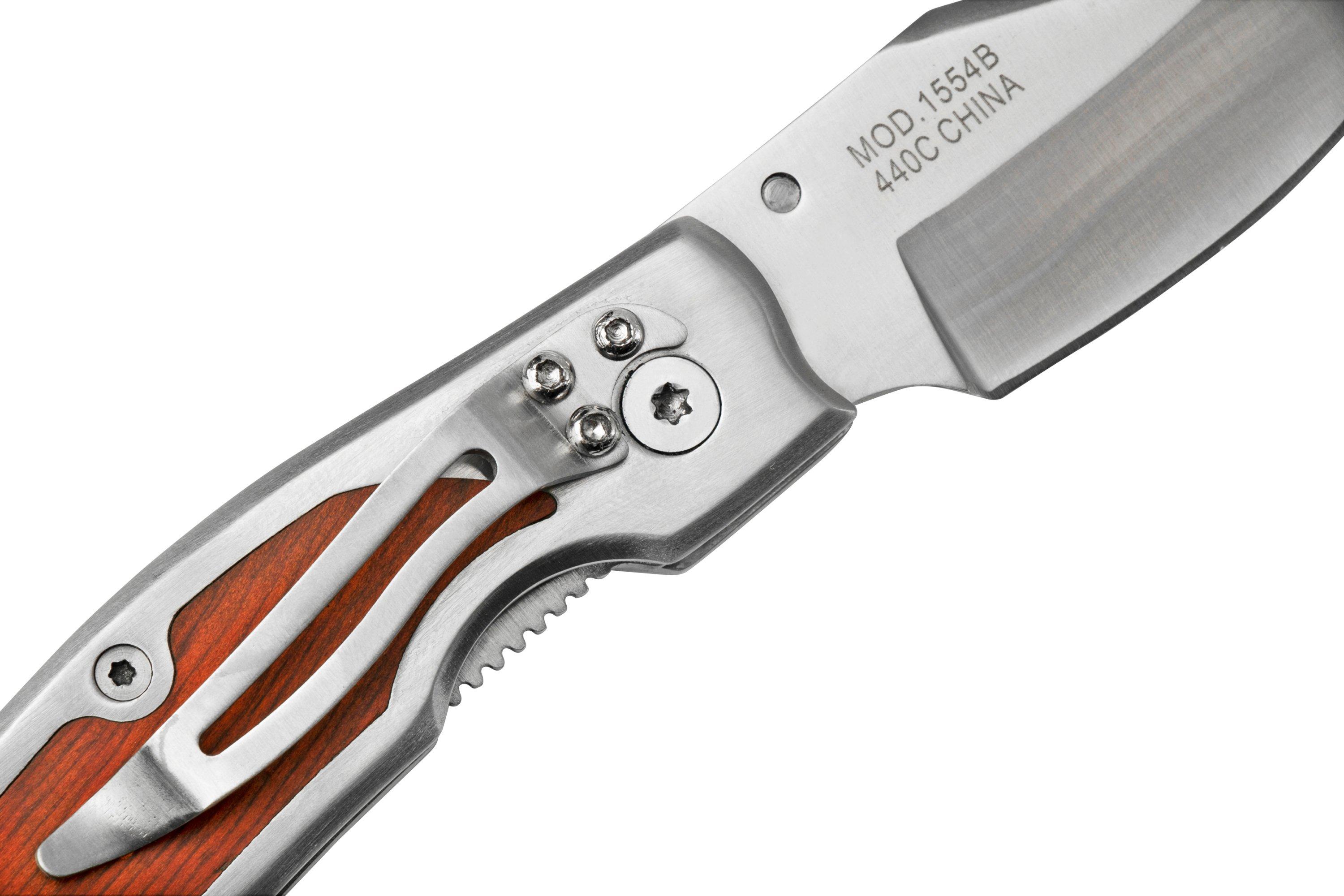 Fox FD1554-PW, 440C acier inoxydable, bois, couteau de poche | Achetez ...