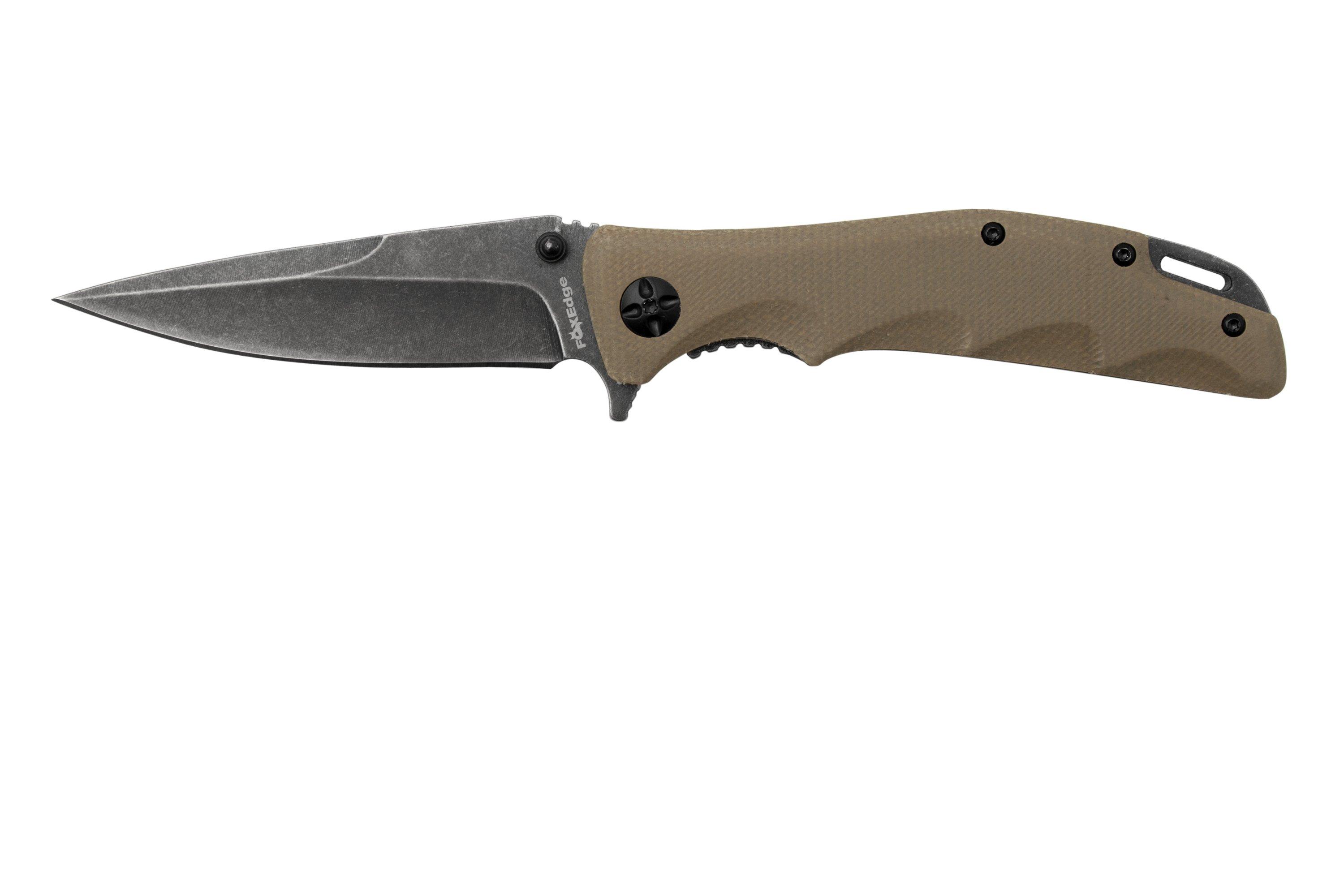 Fox Edge Mandatory Fun, Tan Micarta, FE-025 zakmes | Voordelig kopen ...