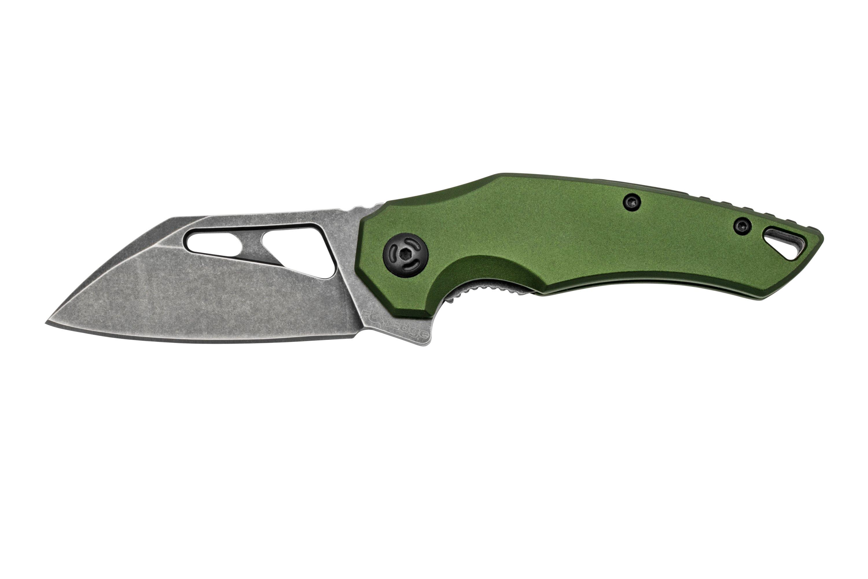 Fox Edge Atrax Black, Green Aluminium FE-026AOD pocket knife ...