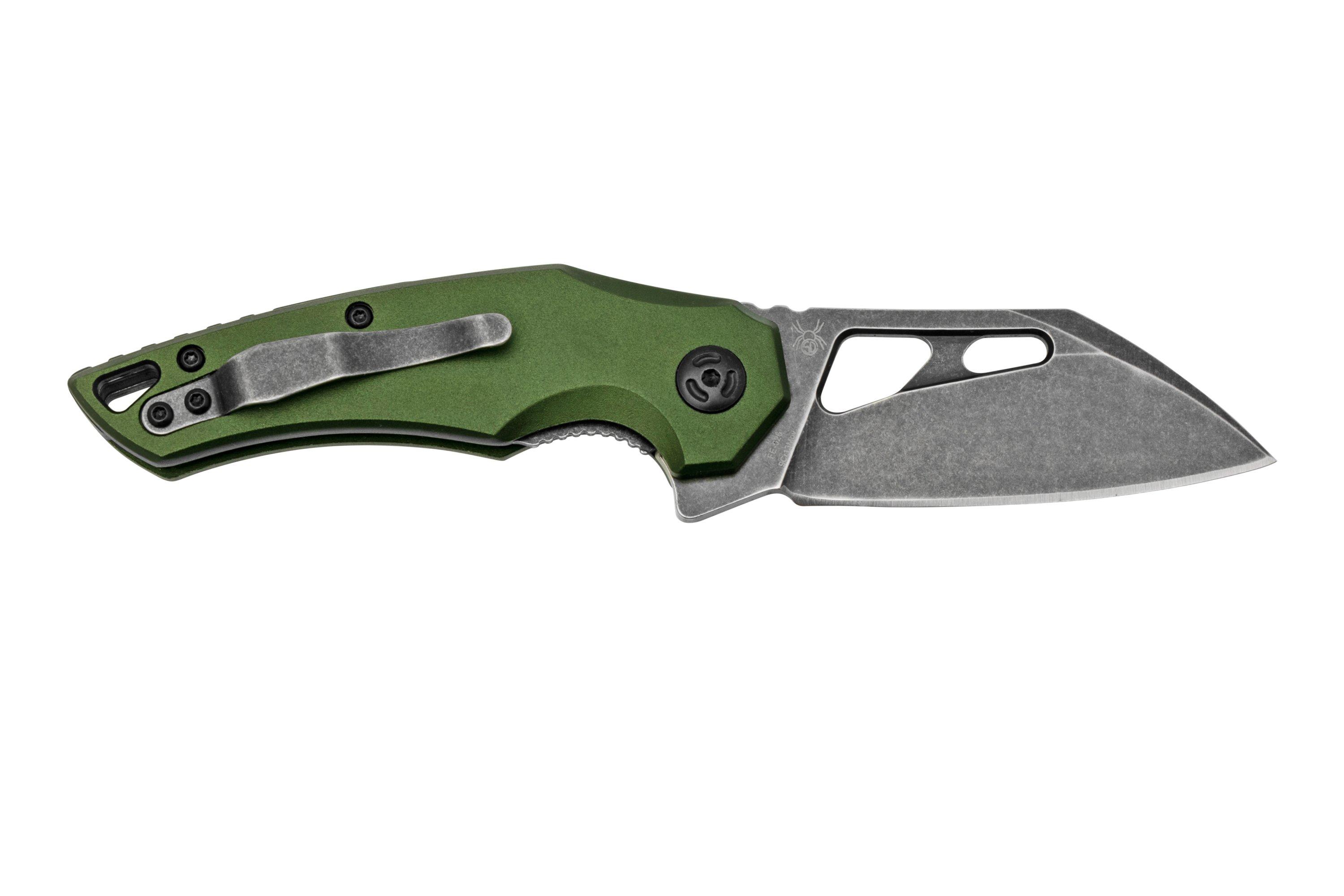 Fox Edge Atrax Black, Green Aluminium FE-026AOD pocket knife ...