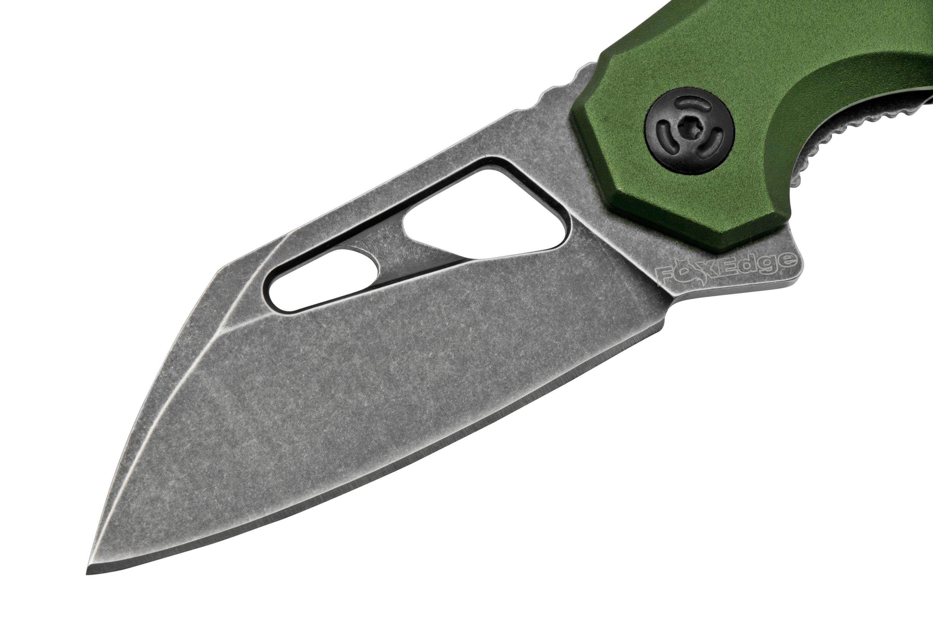 Fox Edge Atrax Black, Green Aluminium FE-026AOD pocket knife ...