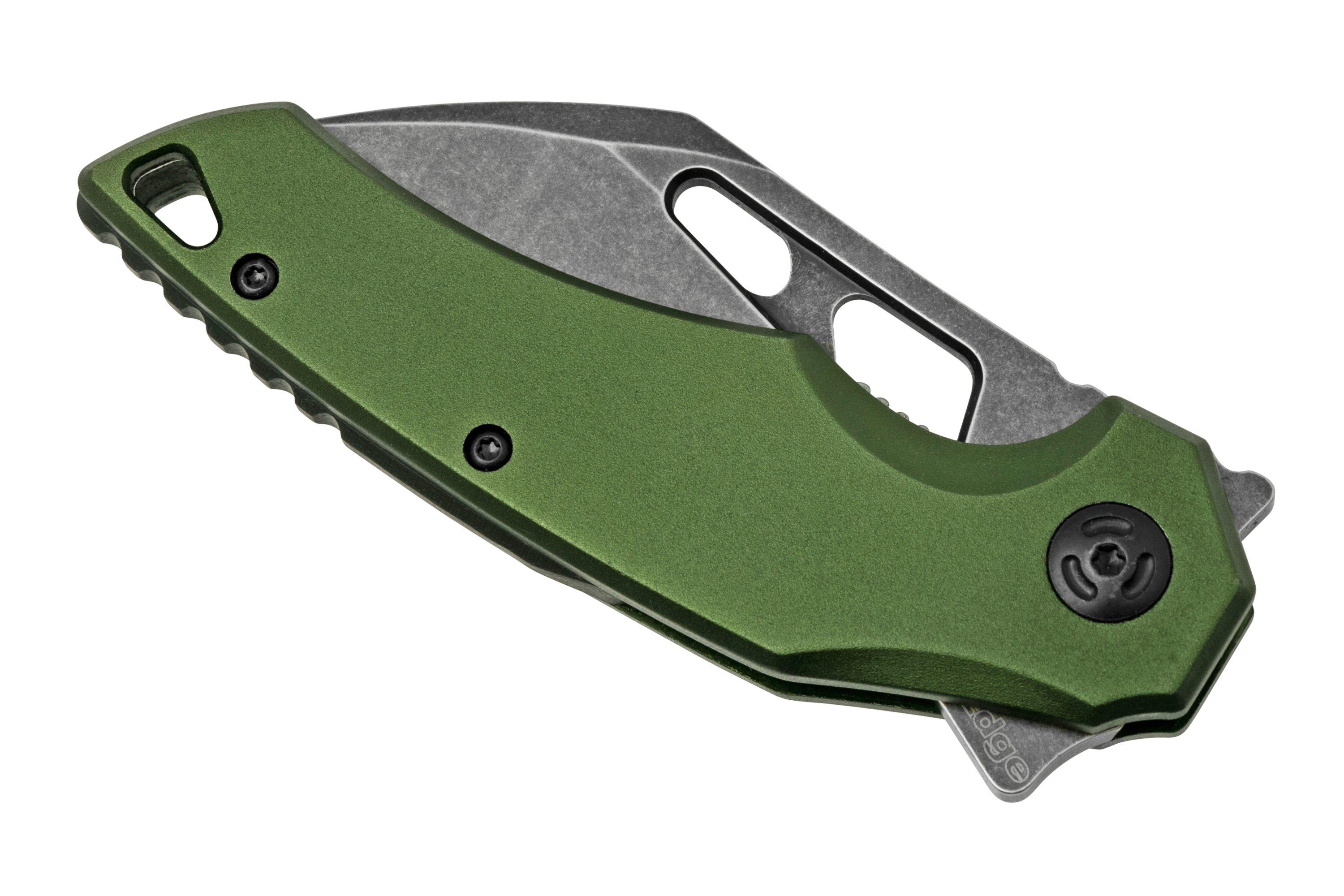 Fox Edge Atrax Black, Green Aluminium FE-026AOD pocket knife ...
