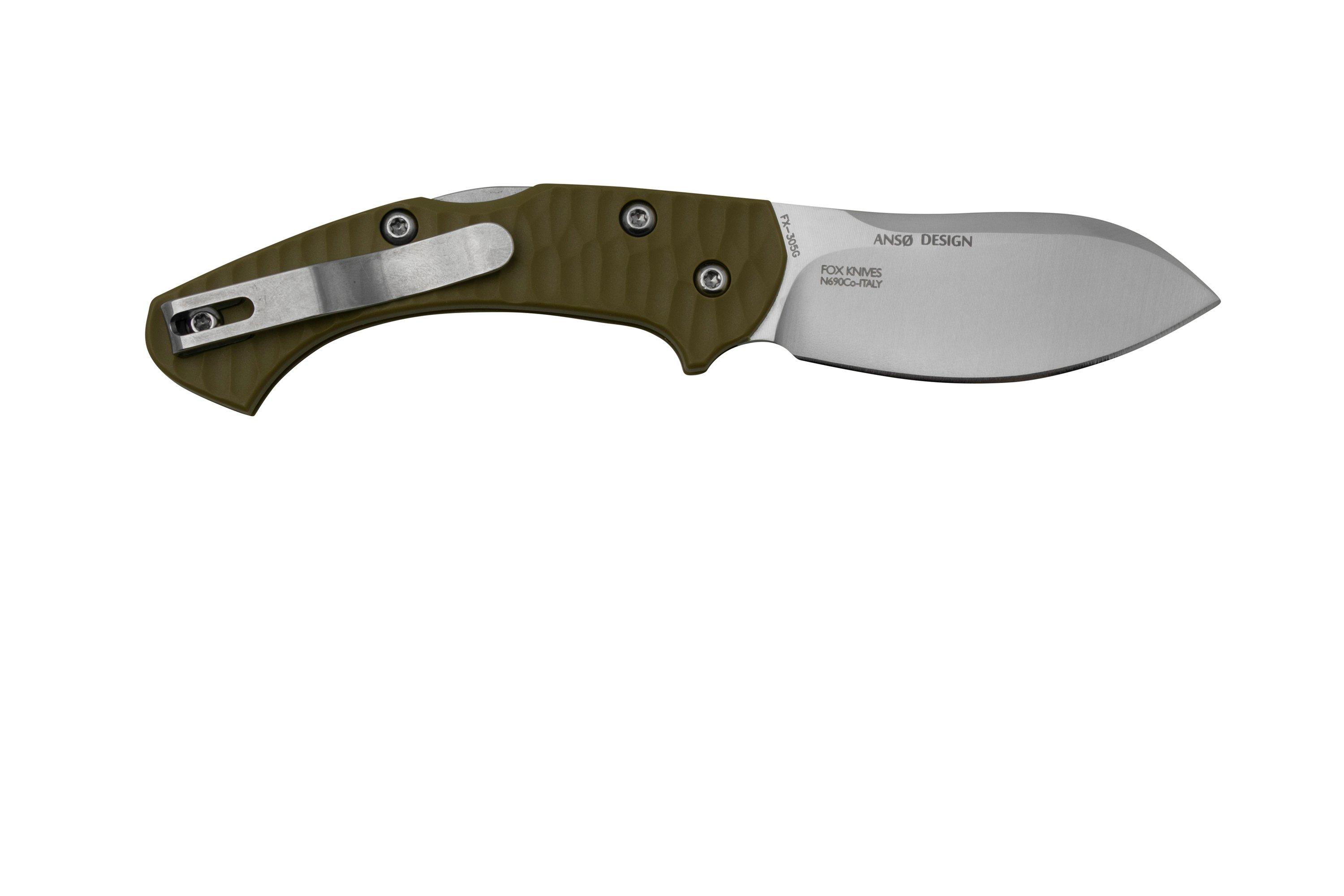 Fox Anso Zero FX-305G Green FRN pocket knife, Anso design ...