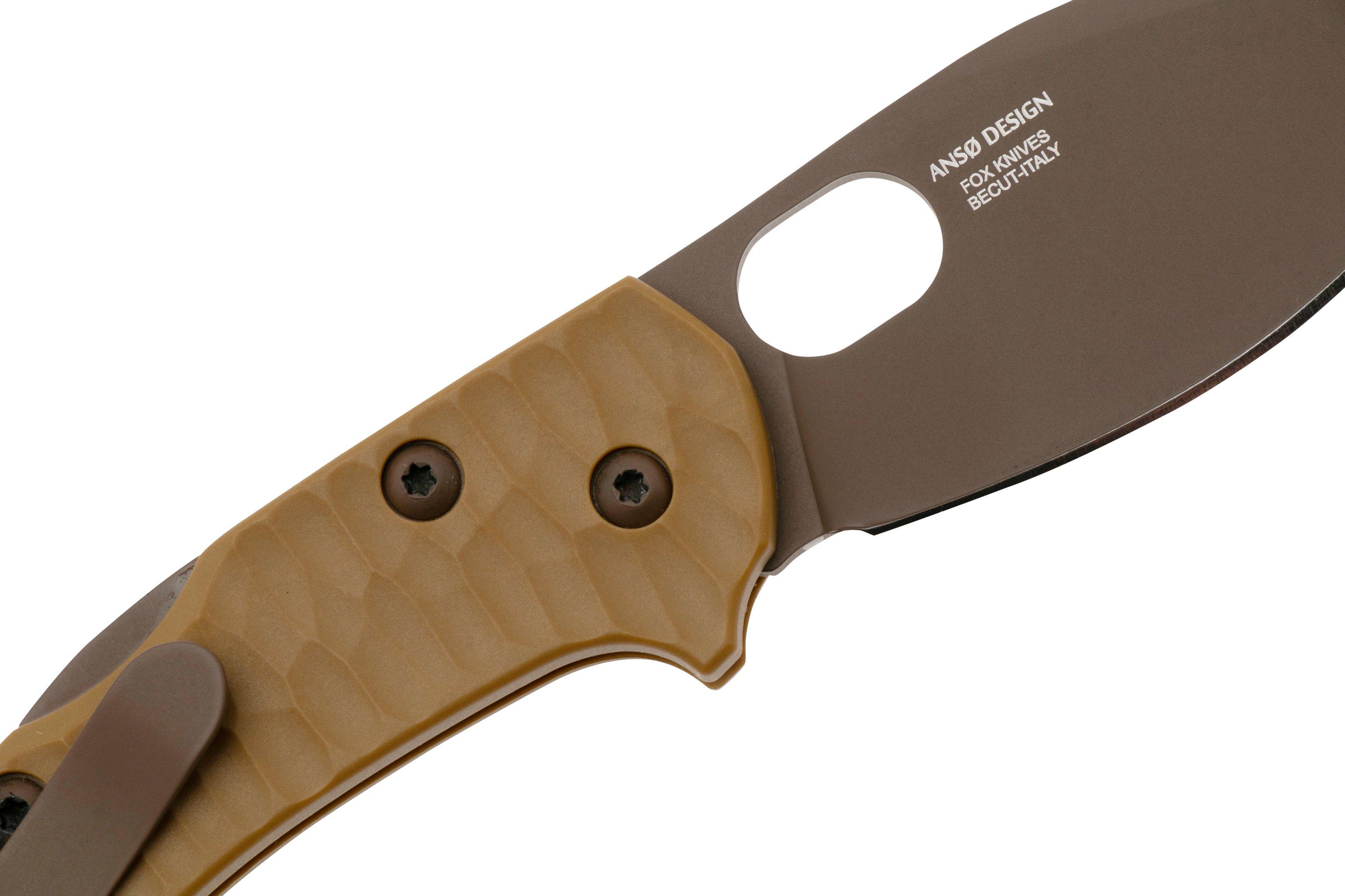 Fox Knives Zero 2.0 Desert Warrior FX-311-CT Coyote FRN, Top Shield Coyote Blade zakmes, Jens ...