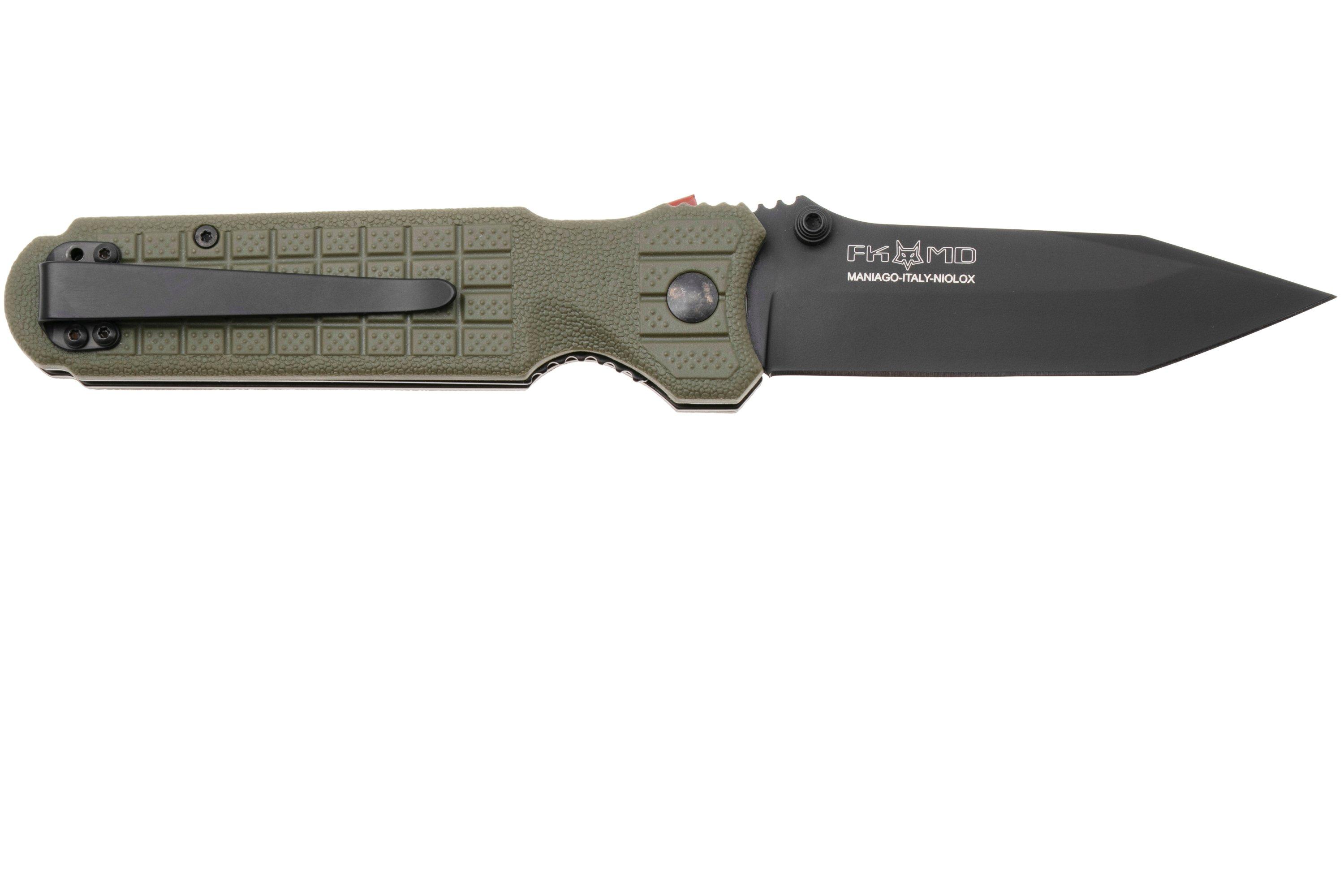 Fox Predator Evolution FX-449 OD, Black Niolox, Green FRN, pocket knife ...