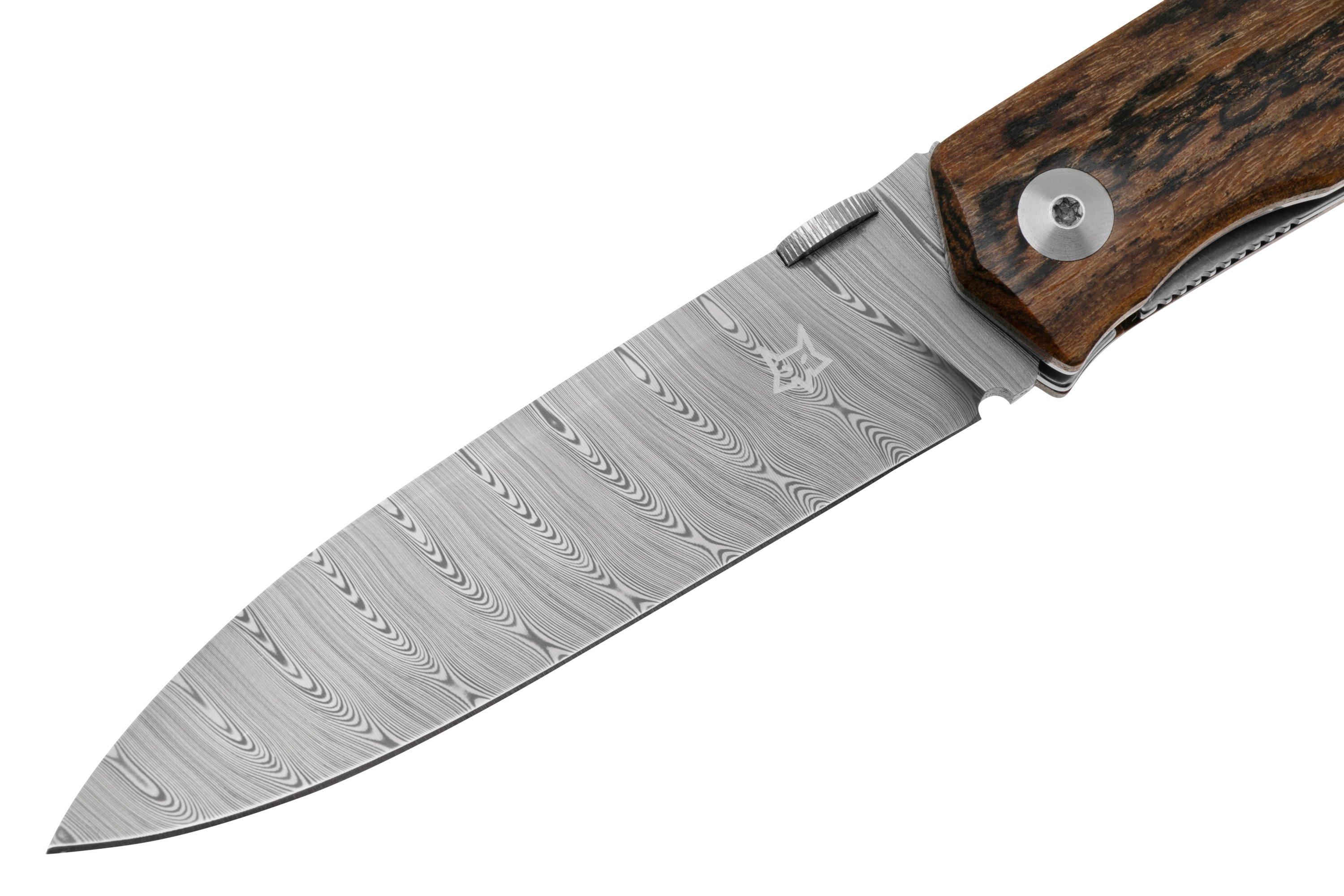 FOX Knives FX-525-DB Damasteel Super Dense Twist Damascus, Bocote ...