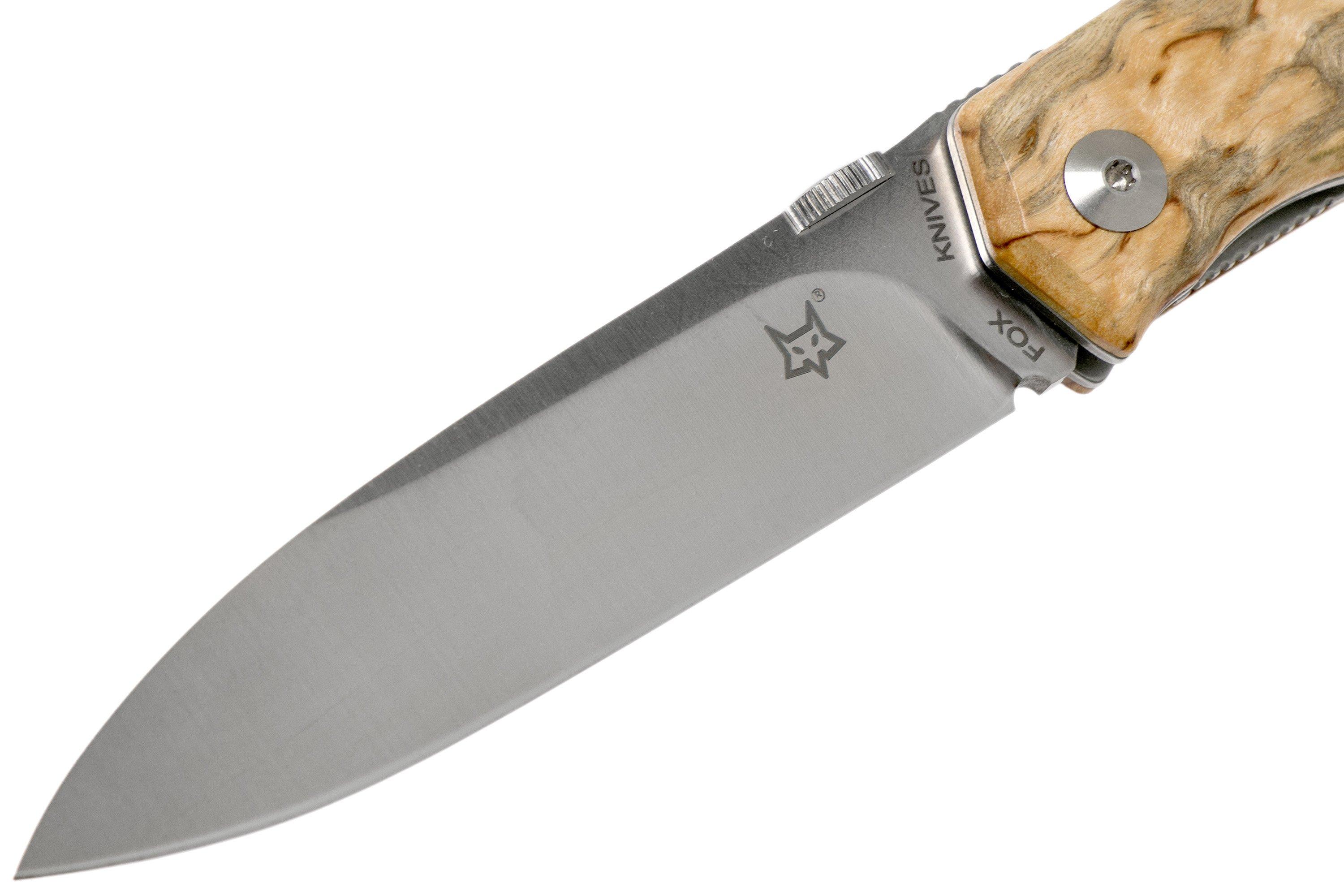 Fox Knives FX-525BE Curly Birch pocket knife, Bob Terzuola design ...