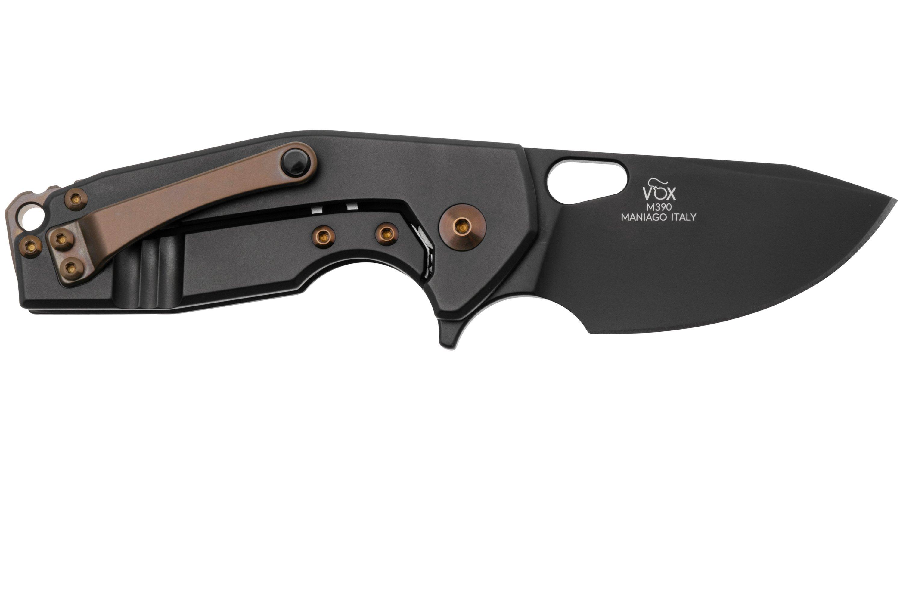 FOX Knives Suru FX-526-TIBB, M390 Black PVD, Titanium Black PVD, pocket ...