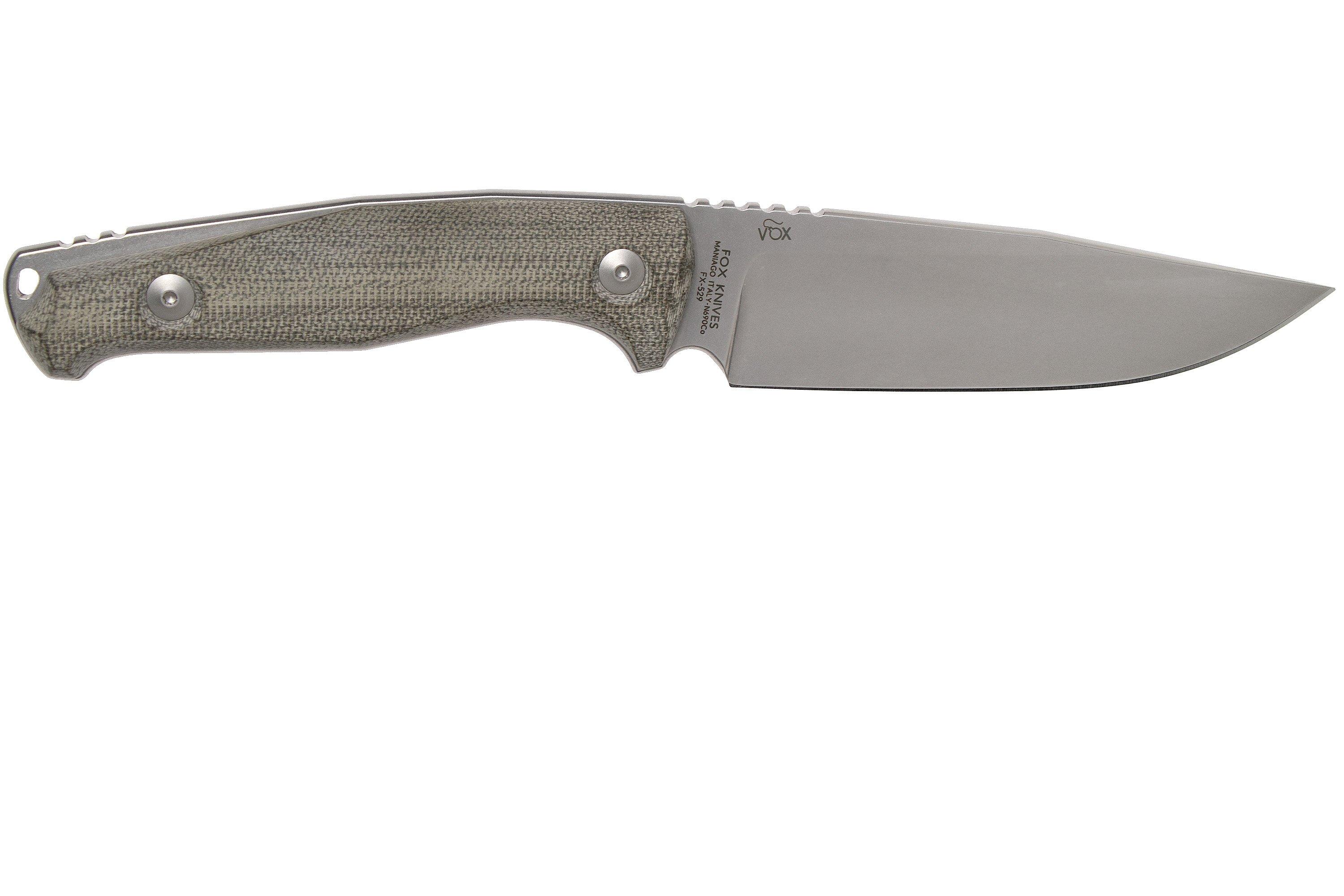 Fox TUR, Green Micarta FX-529MI fixed knife, Jesper Voxnaes design ...