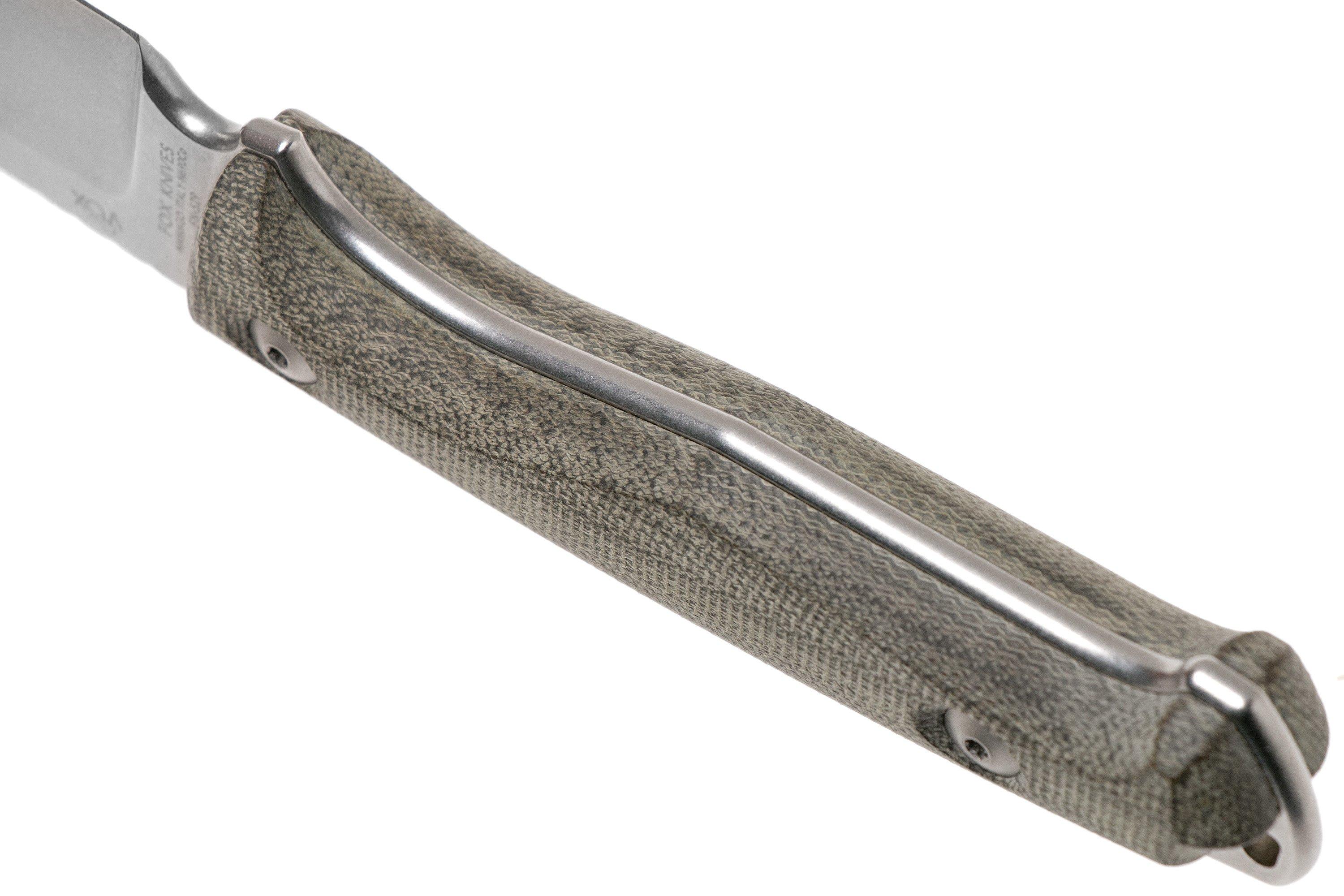 Fox TUR, Green Micarta FX-529MI fixed knife, Jesper Voxnaes design ...