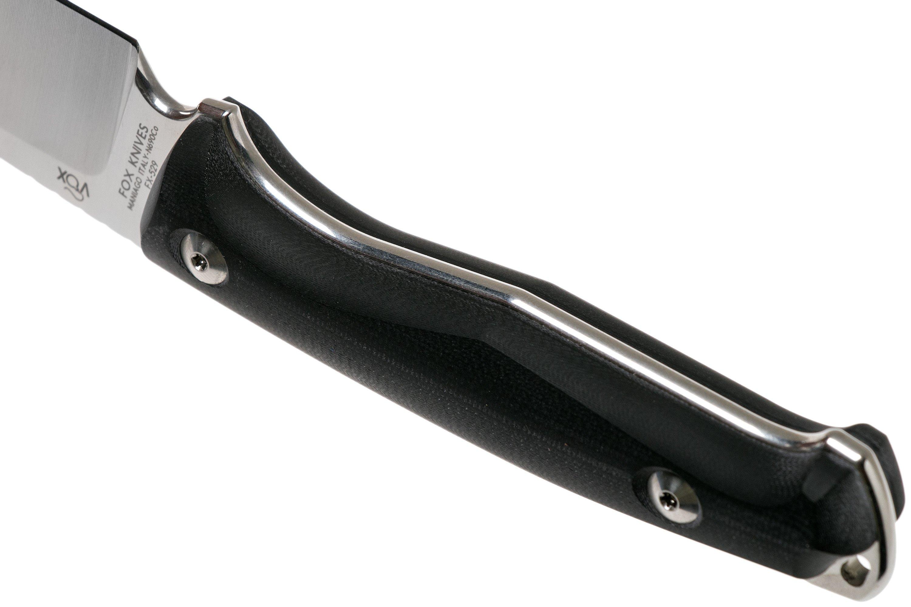 Fox TUR FX-529 Black G10 fixed knife, Jesper Voxnaes design ...