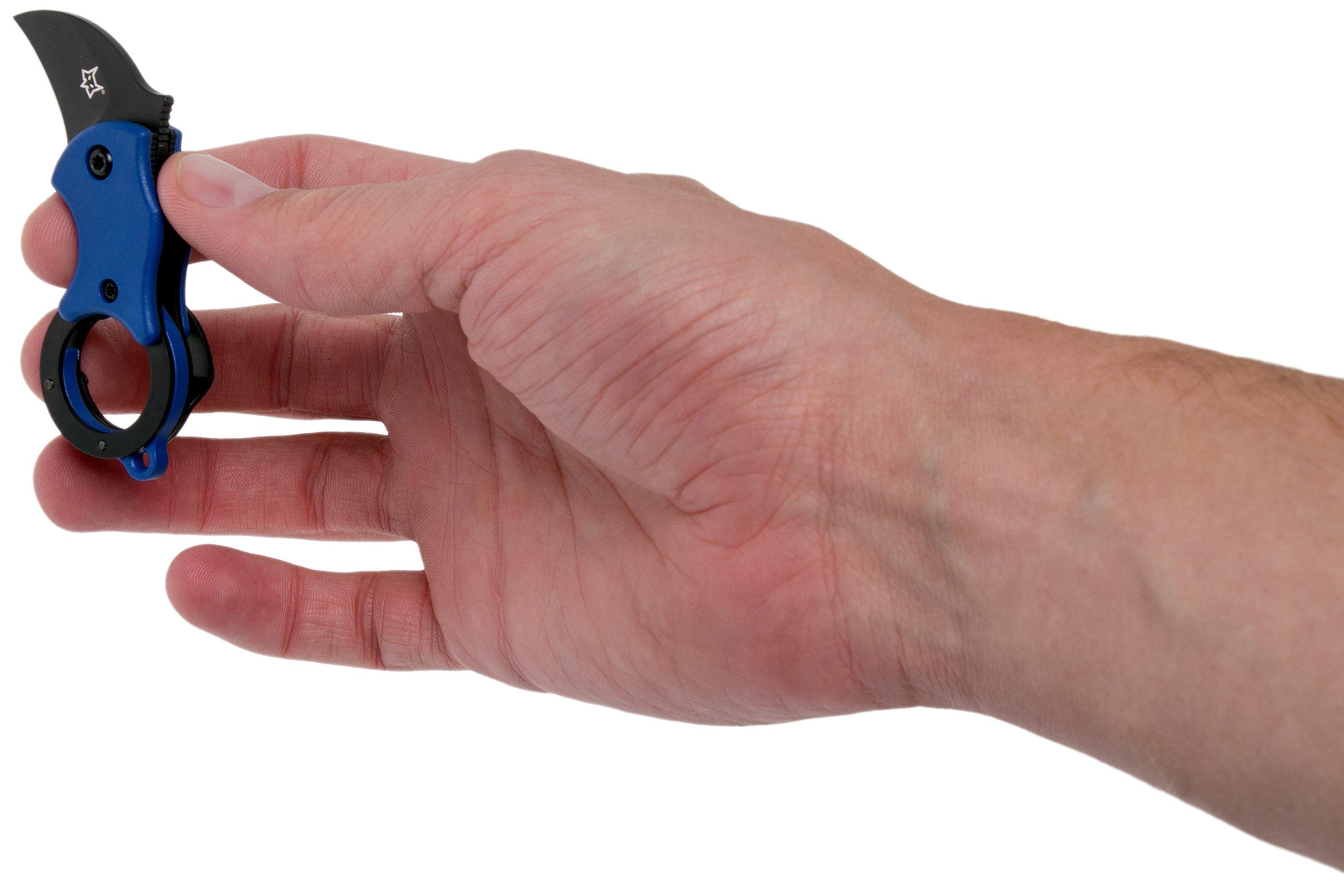 Fox Mini-KA FX-535BLB Blue & Black, karambit keychain knife ...