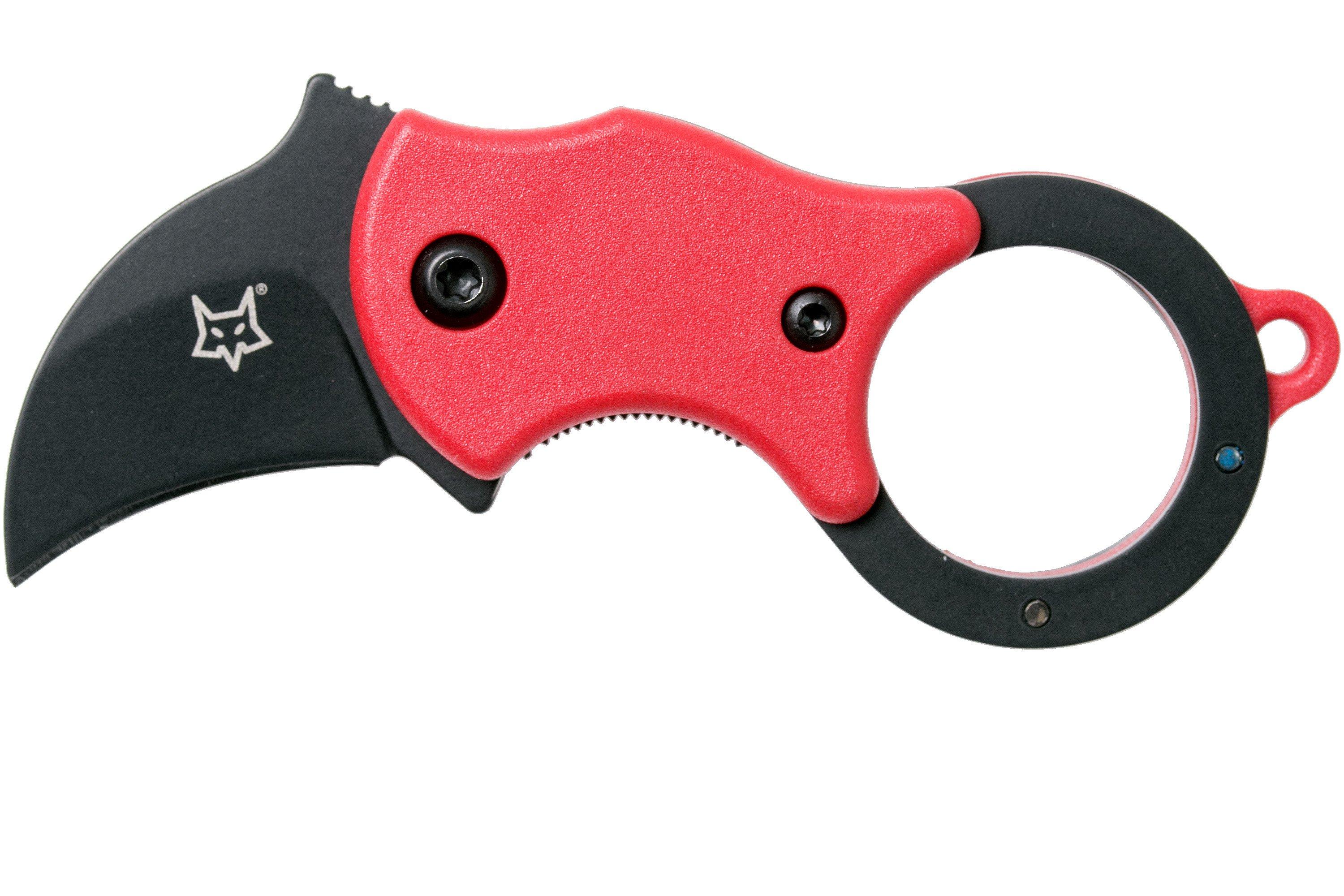 Fox Mini-KA FX-535RB Red & Black, karambit keychain knife ...