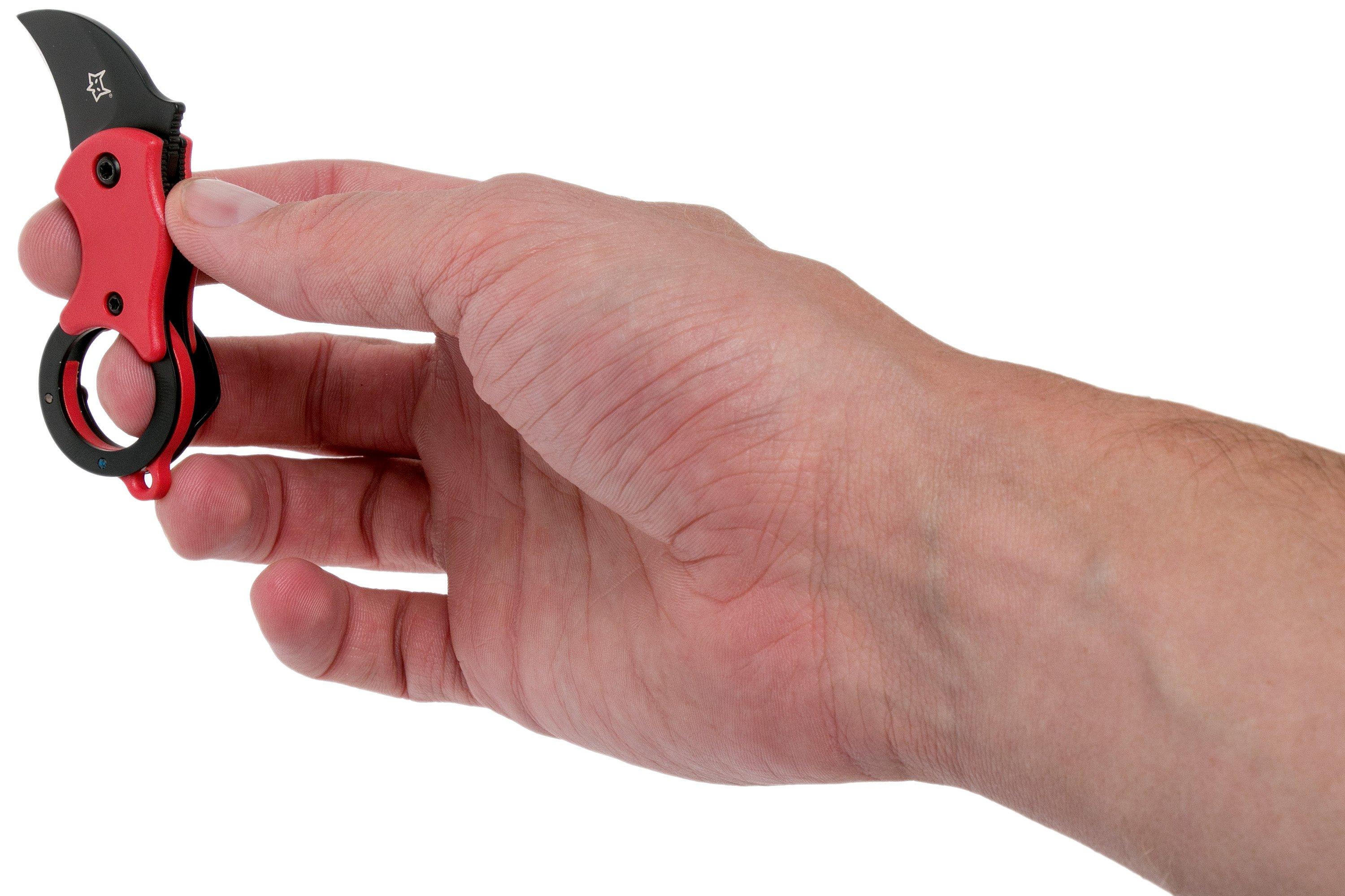 Fox Mini-KA FX-535RB Red & Black, karambit keychain knife ...