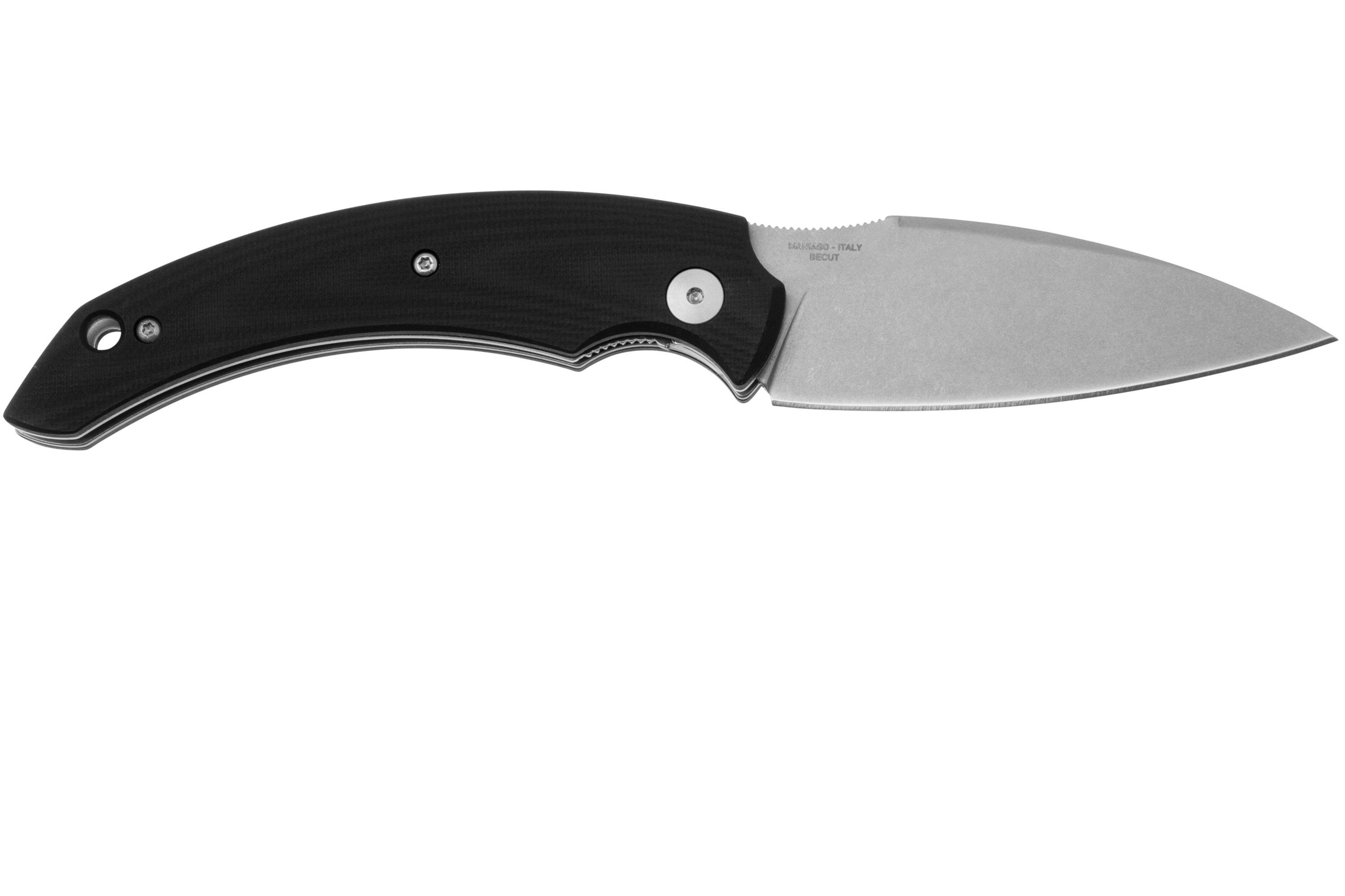 Fox Knives Honos FX-538 G10B, Stonewashed Becut, Black G10 pocket knife, Bastinelli design ...