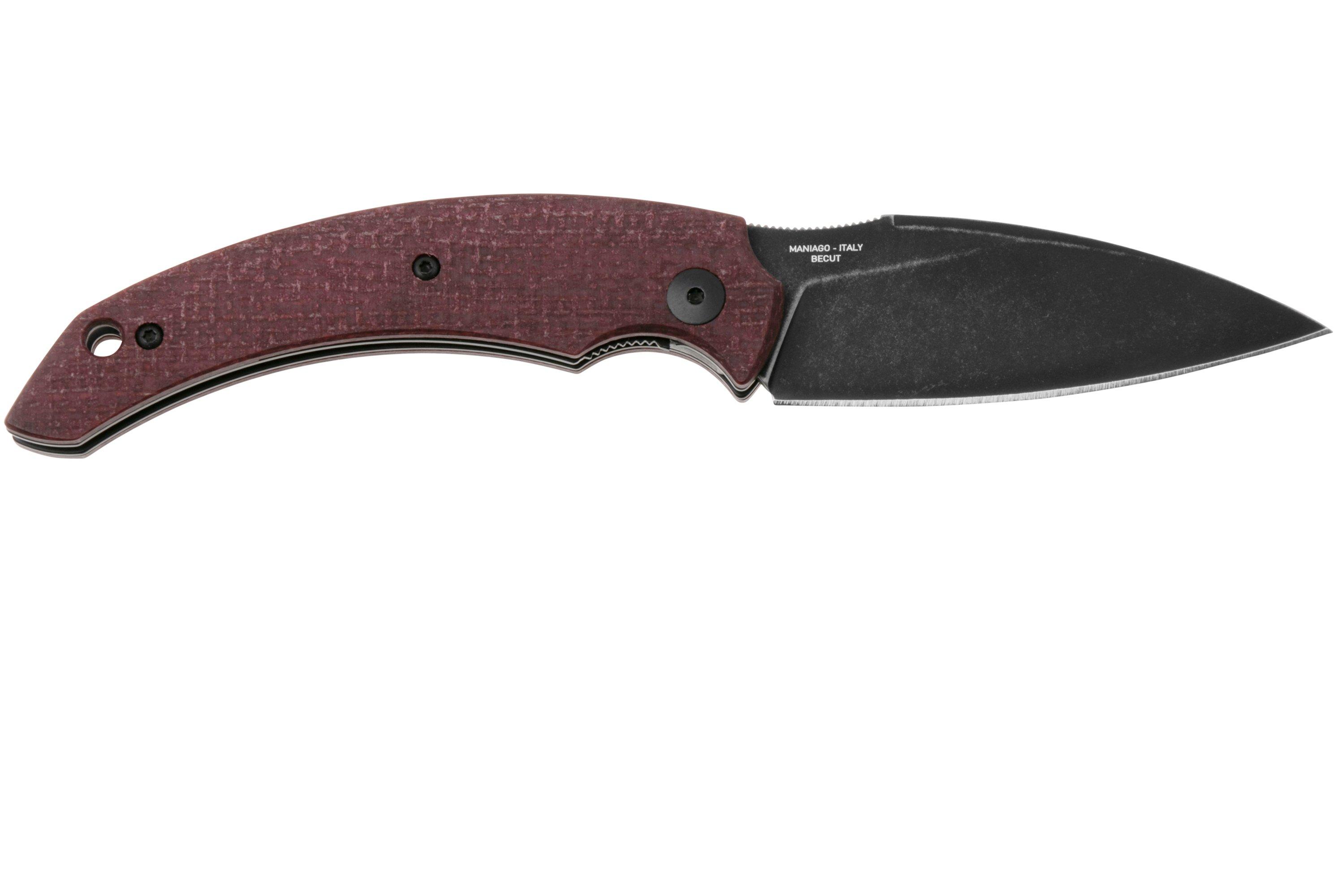 Fox Knives Honos FX-538 MP, Black Idroglider Becut, Plum Jute Micarta ...