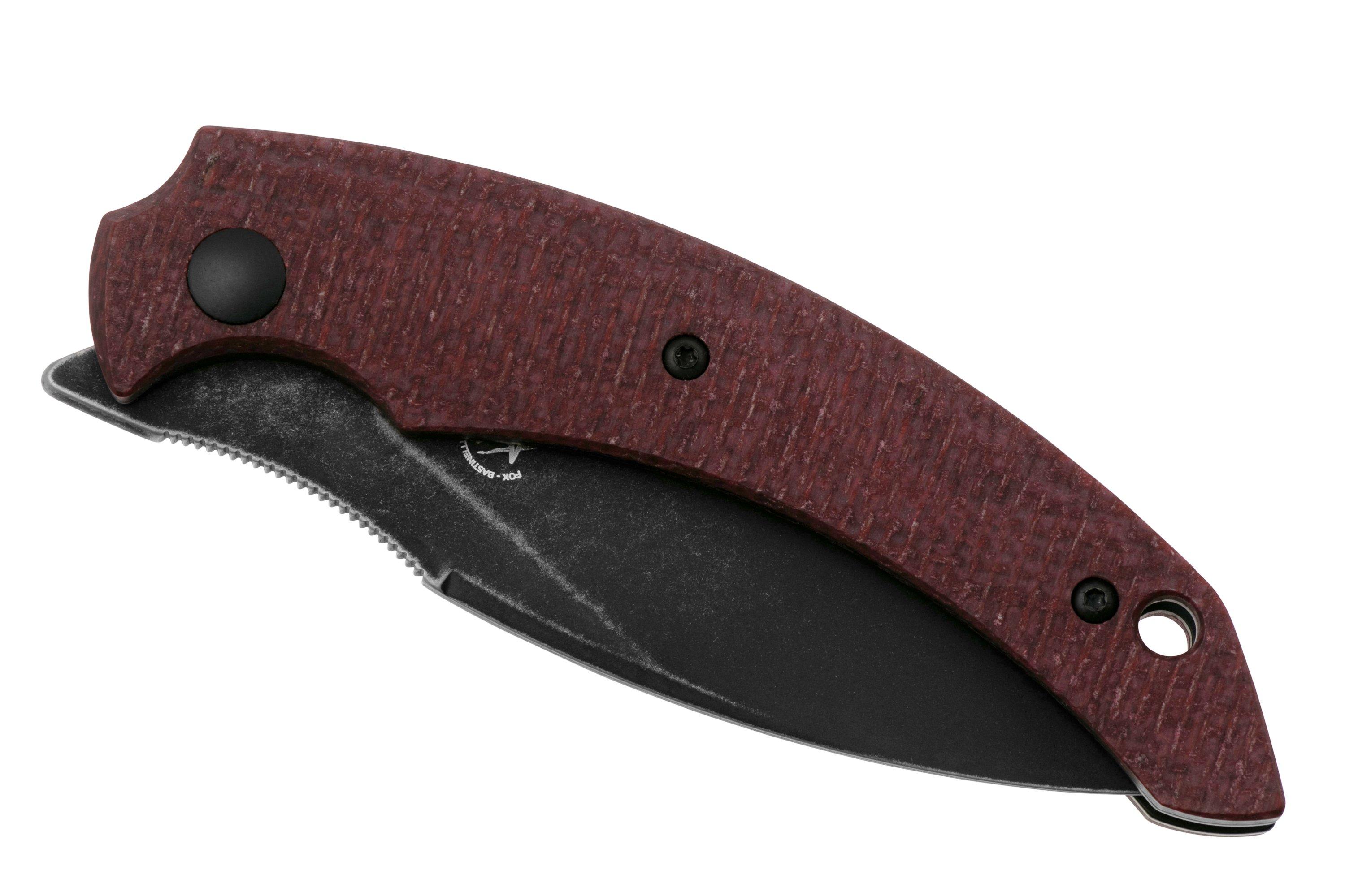Fox Knives Honos FX-538 MP, Black Idroglider Becut, Plum Jute Micarta ...