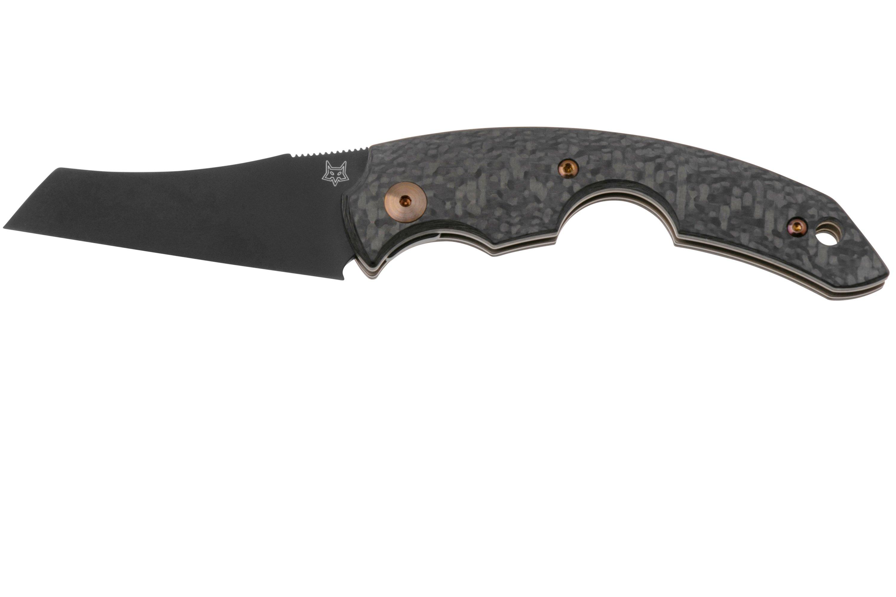 Fox Knives Virtus FX-541 CF, Black PVD Carbon Fiber cigar-cutter knife ...