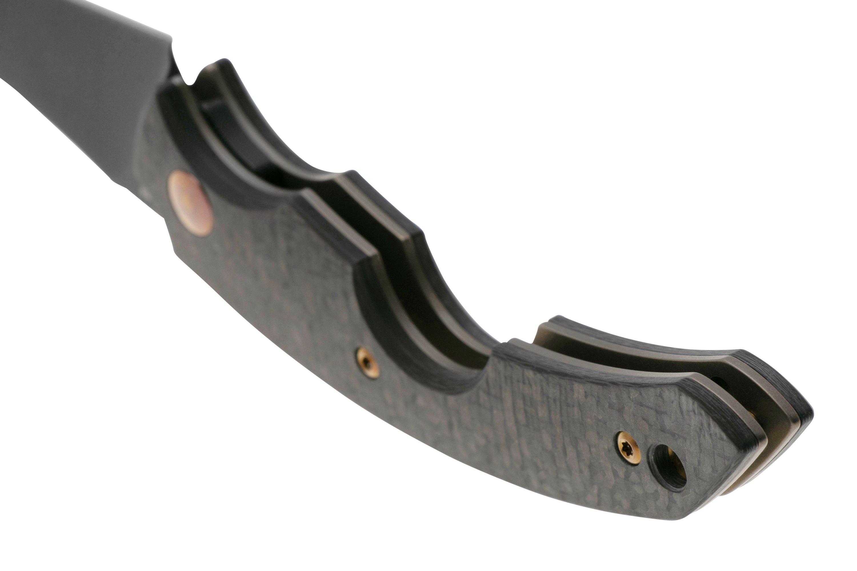 Fox Knives Virtus FX-541 CF, Black PVD Carbon Fiber cigar-cutter knife ...