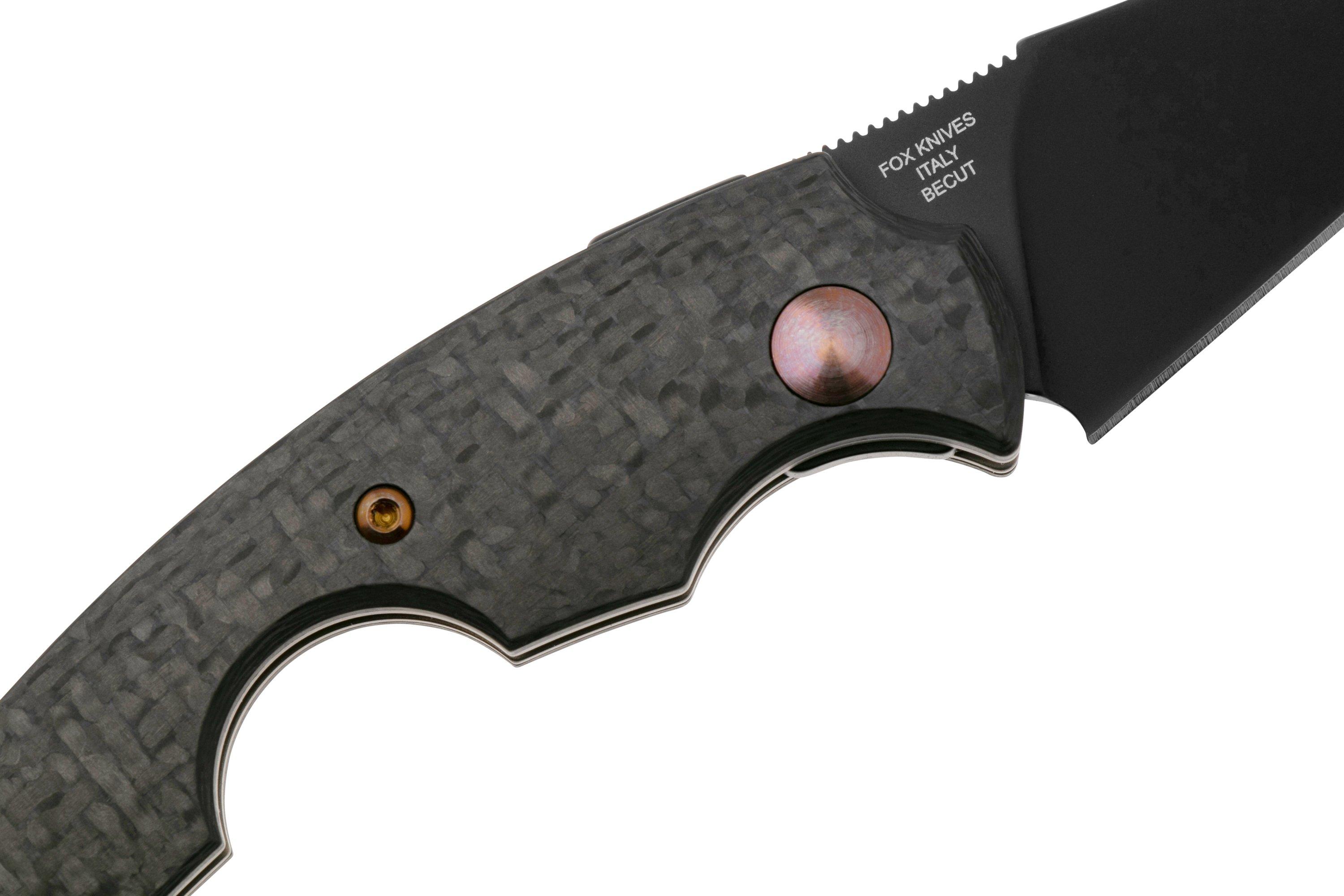 Fox Knives Virtus FX-541 CF, Black PVD Carbon Fiber cigar-cutter knife ...