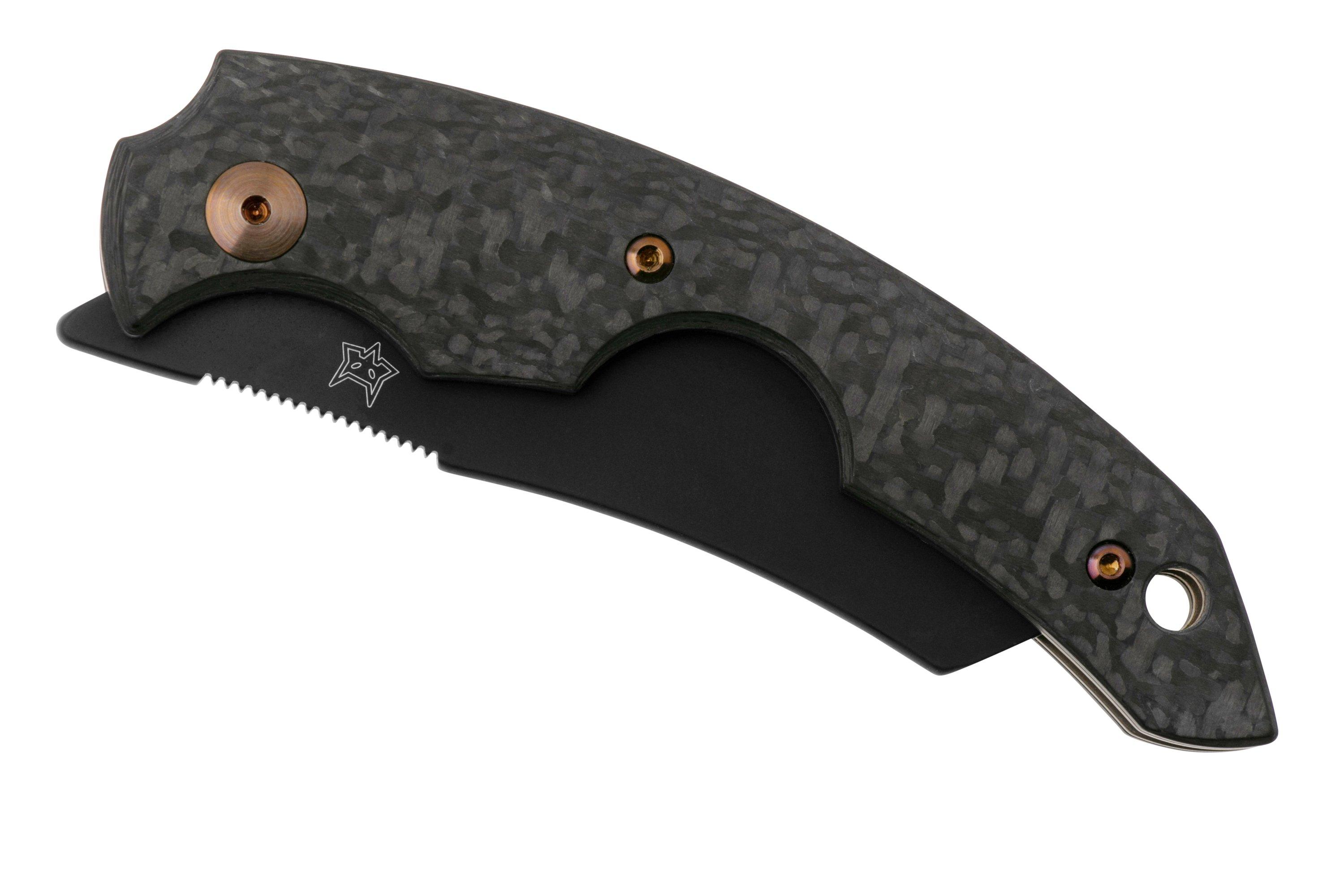 Fox Knives Virtus FX-541 CF, Black PVD Carbon Fiber cigar-cutter knife ...