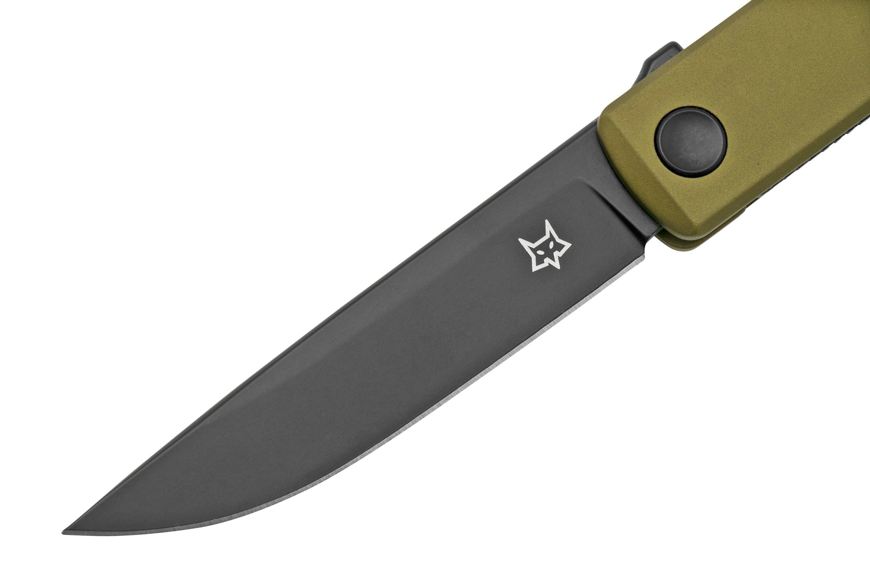 Fox Knives Chnops, FX-543 ALG, Green Aluminum, Black Becut pocket knife ...