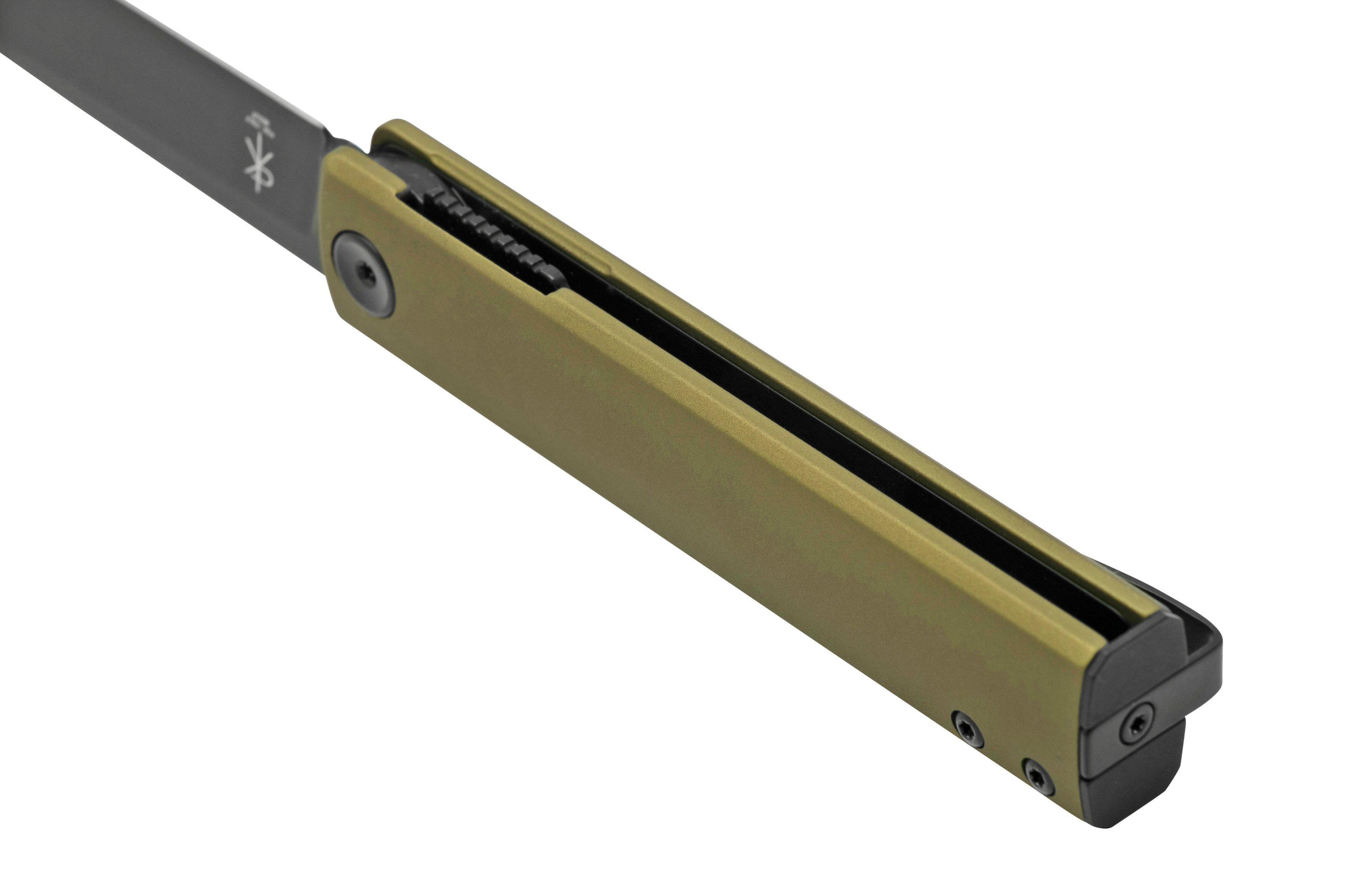 Fox Knives Chnops, FX-543 ALG, Green Aluminum, Black Becut pocket knife ...