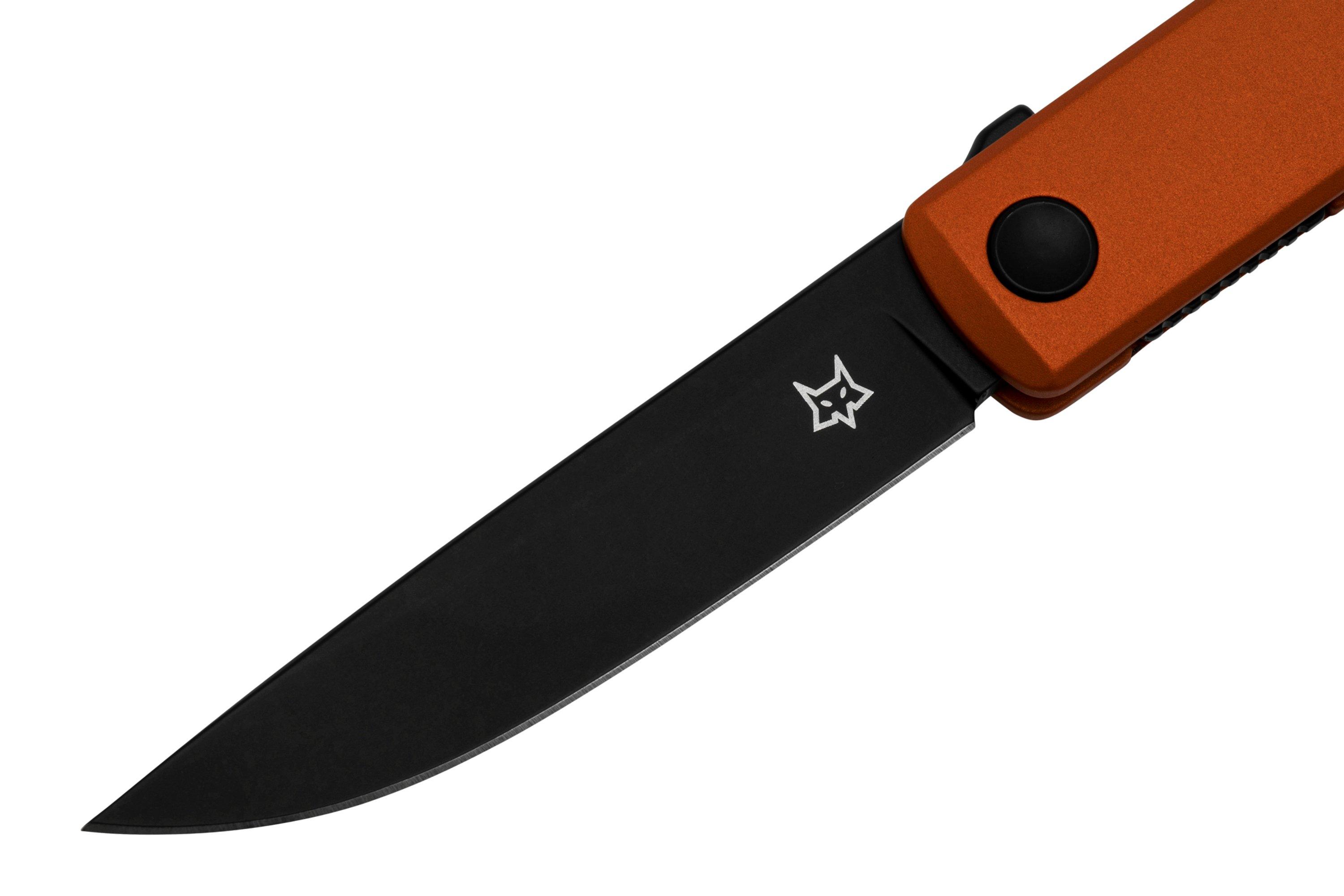 Fox Knives Chnops, FX-543 ALO, Orange Aluminum, Black Becut pocket ...