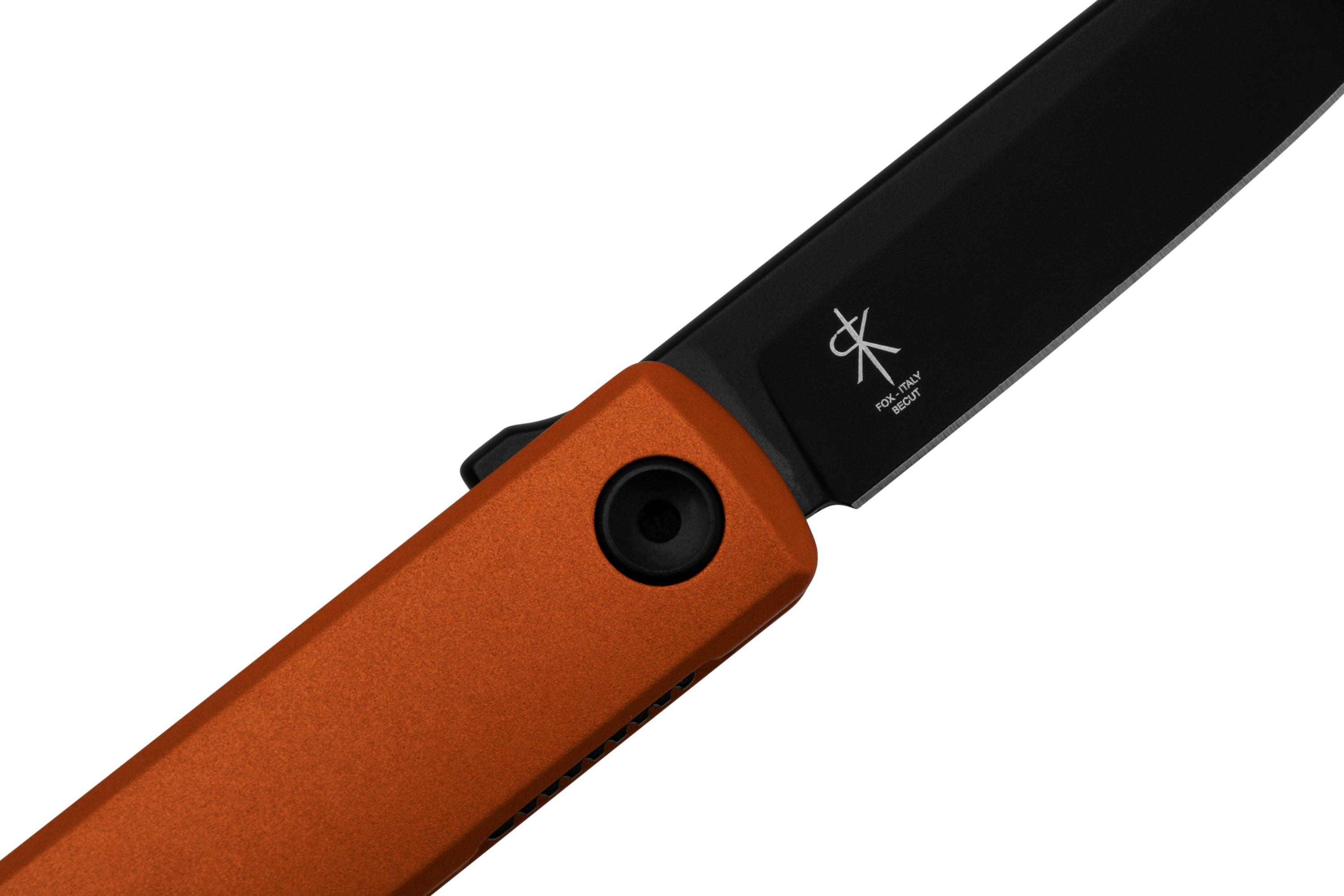 Fox Knives Chnops, FX-543 ALO, Orange Aluminum, Black Becut pocket ...