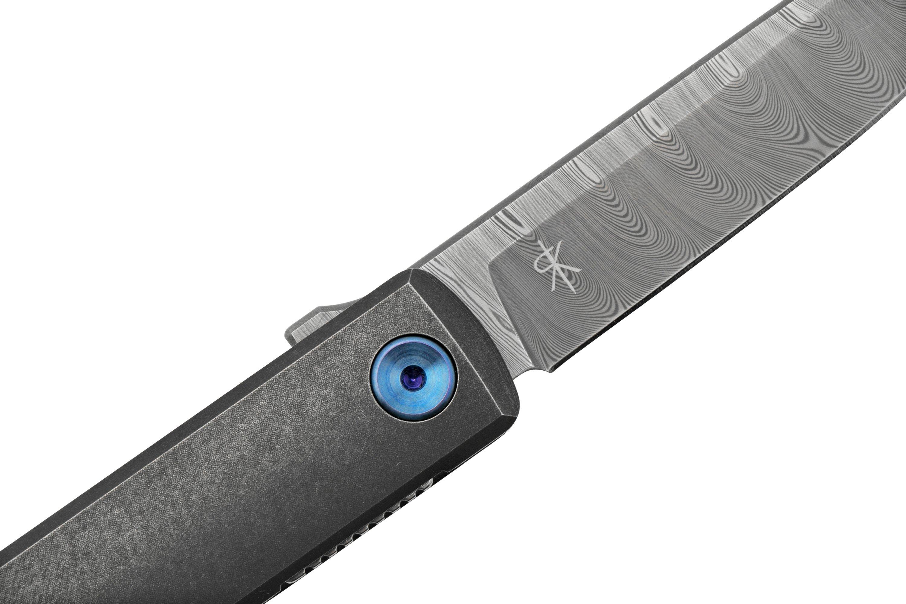 Fox Knives Chnops, FX-543 DBL, Black Titanium, Damasteel Gysinge ...