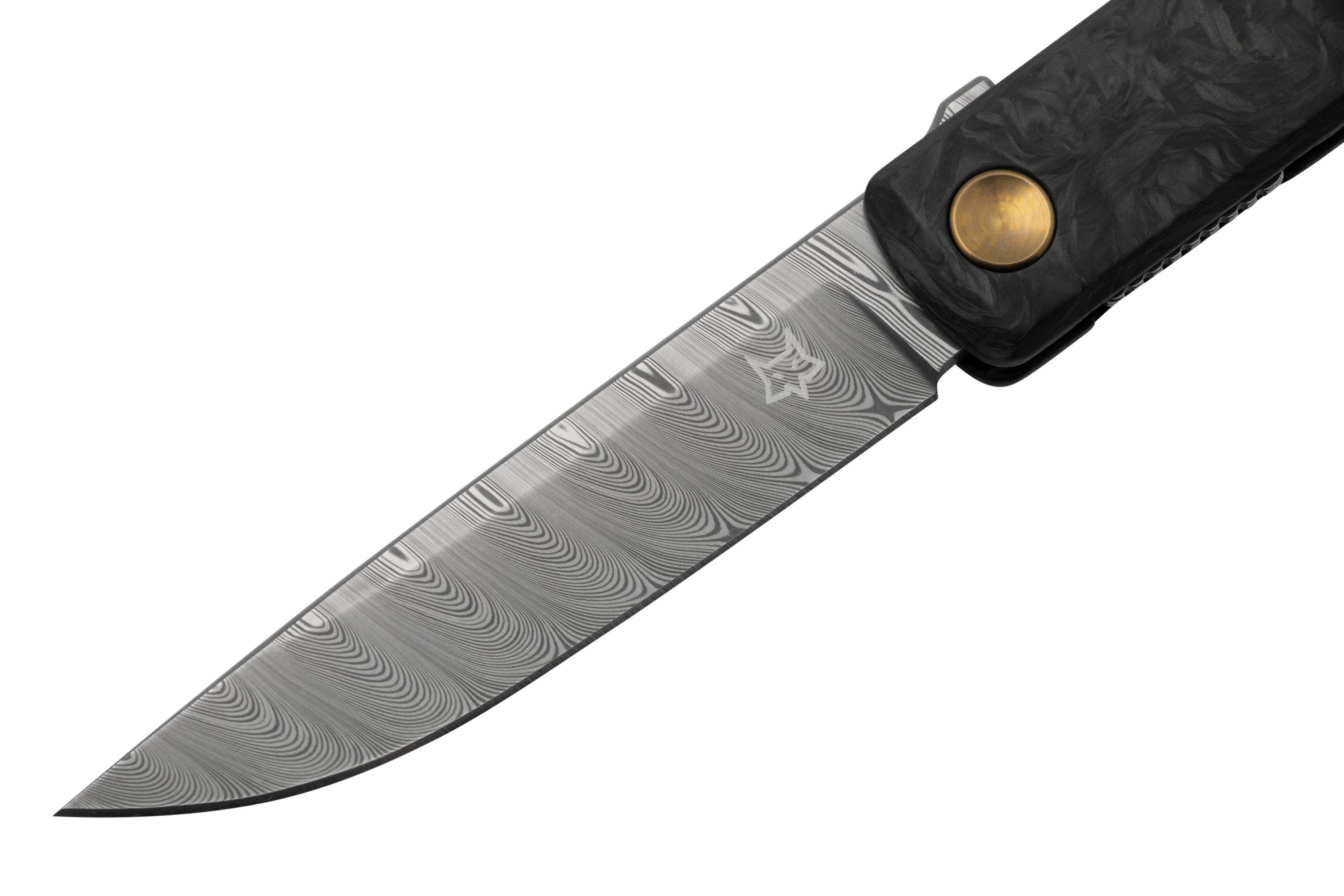 Fox Knives Chnops, FX-543 DCF, Carbonfiber, Bronze Hardware, Damasteel ...