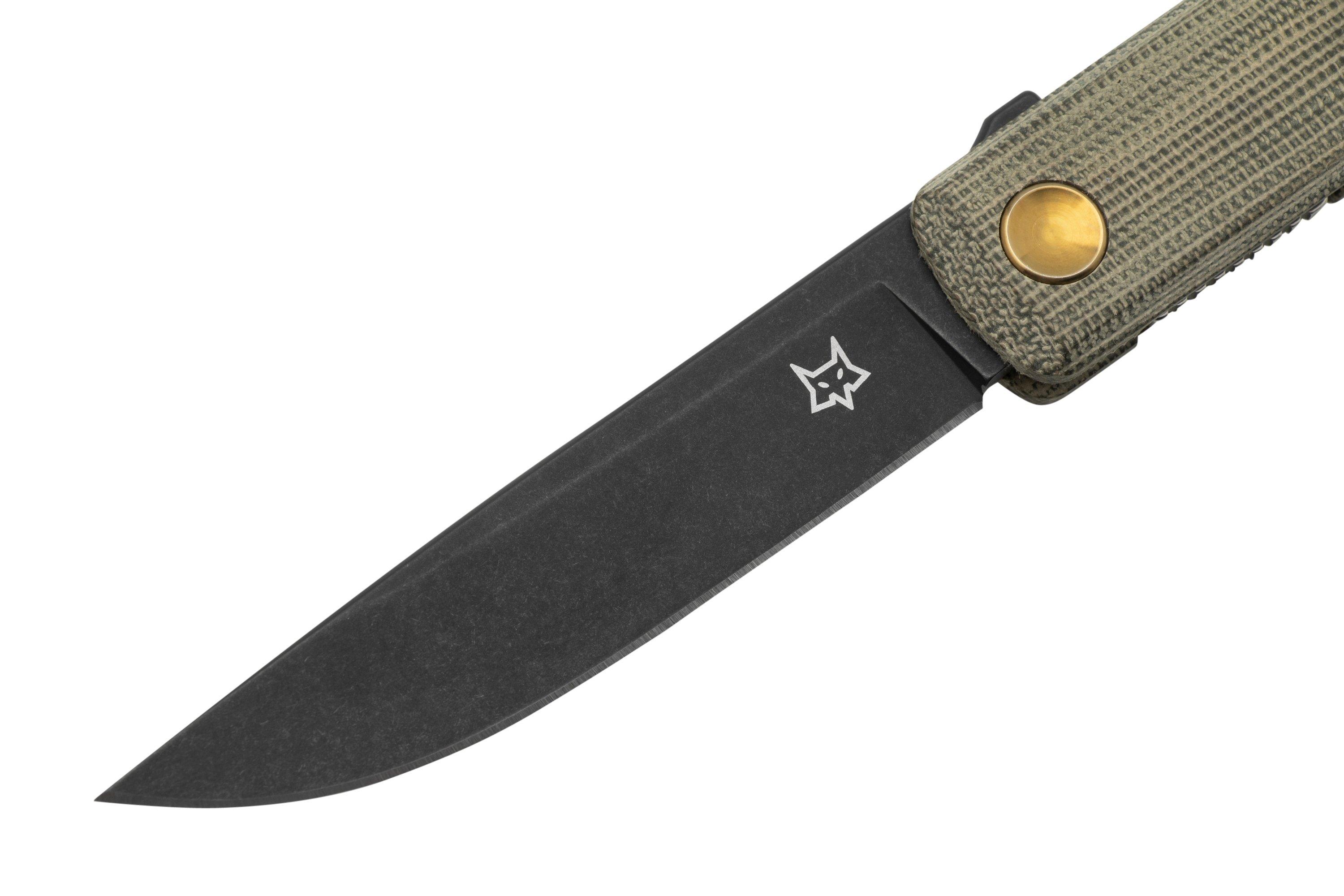 Fox Knives Chnops, FX-543MI, OD Green Micarta, M390 pocket knife ...