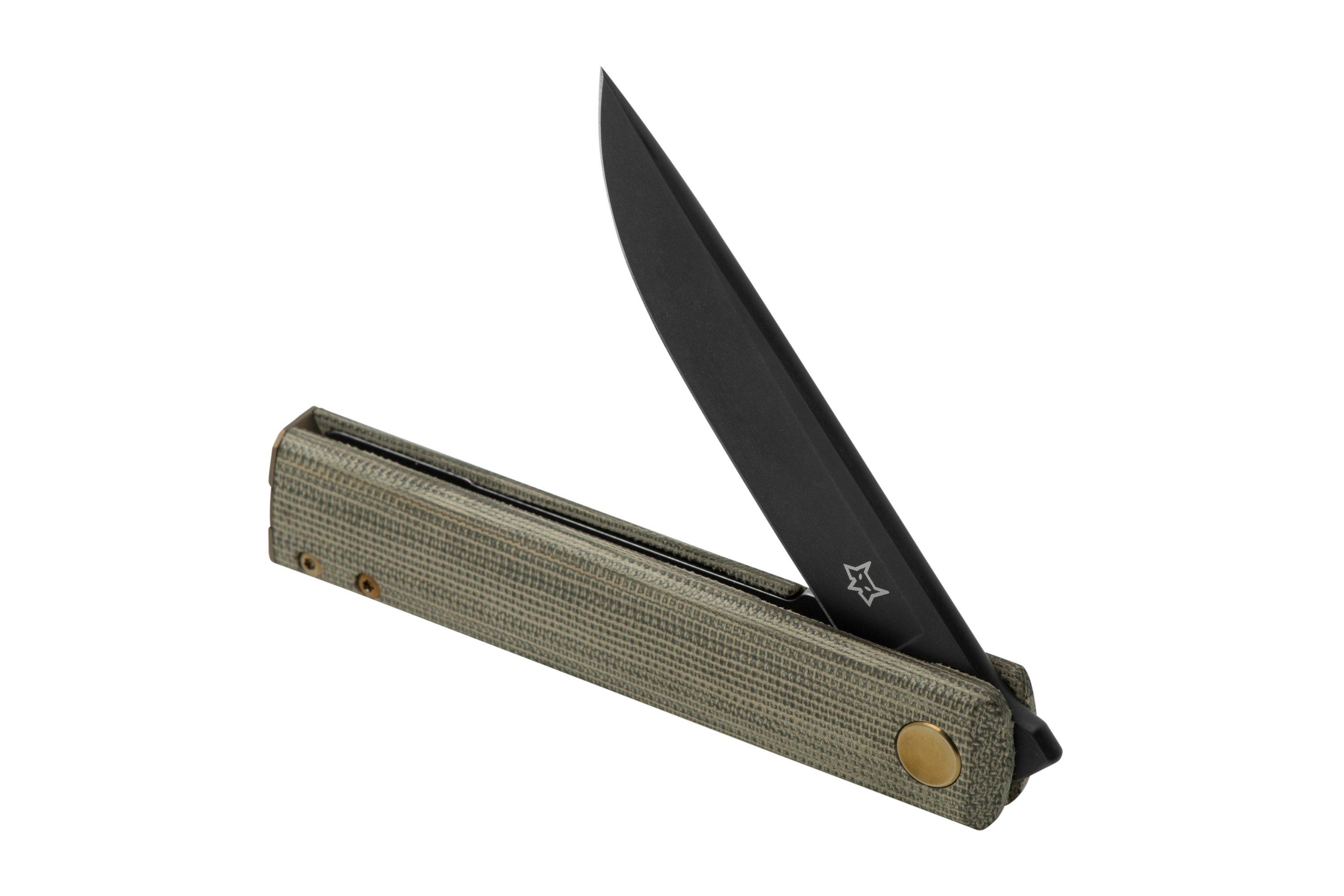 Fox Knives Chnops, FX-543MI, OD Green Micarta, M390 pocket knife ...