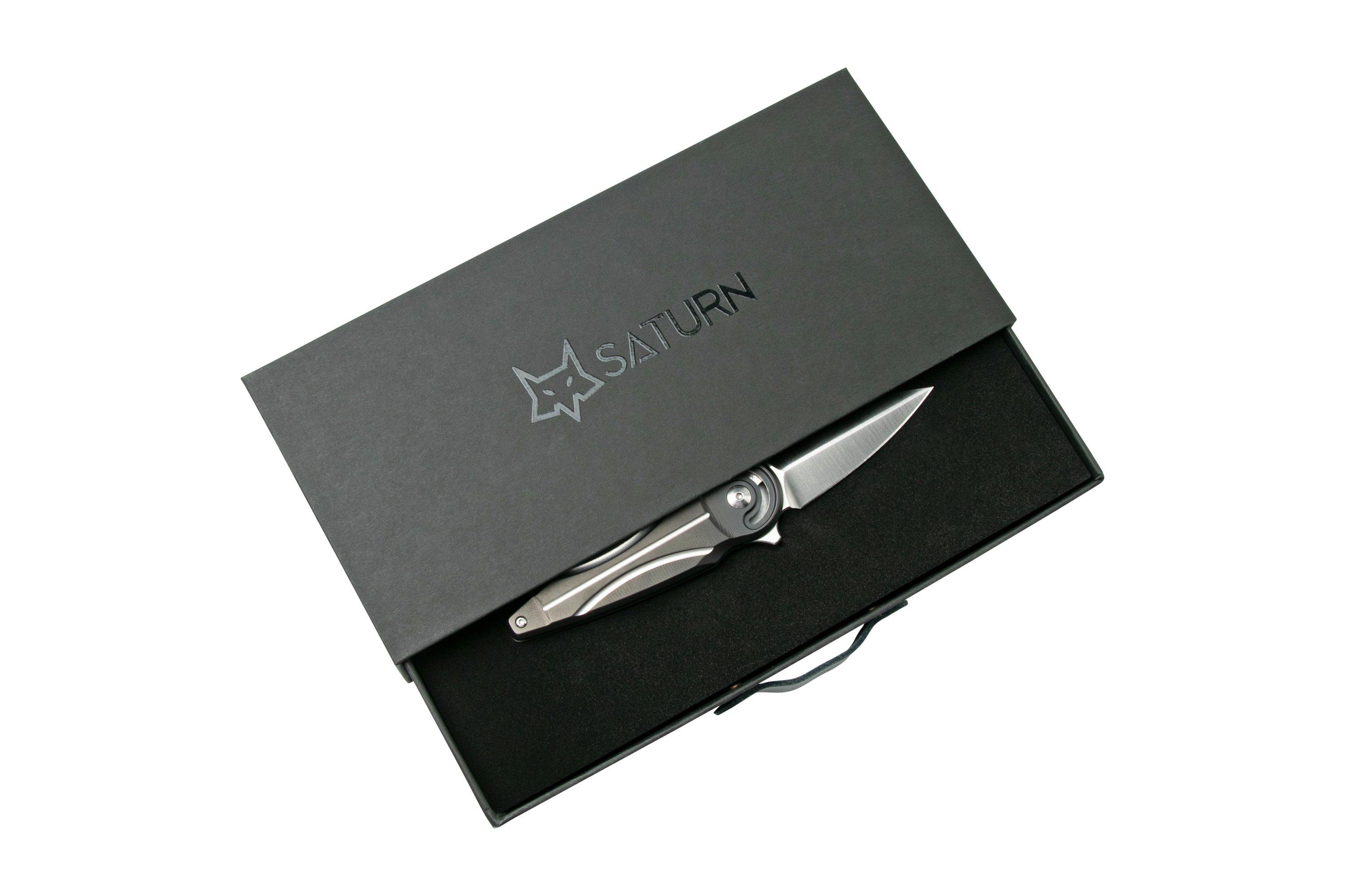 Fox Knives Saturn left-handed Satin Titanium PVD, FX-551 SX Ti pocket knife | Advantageously ...