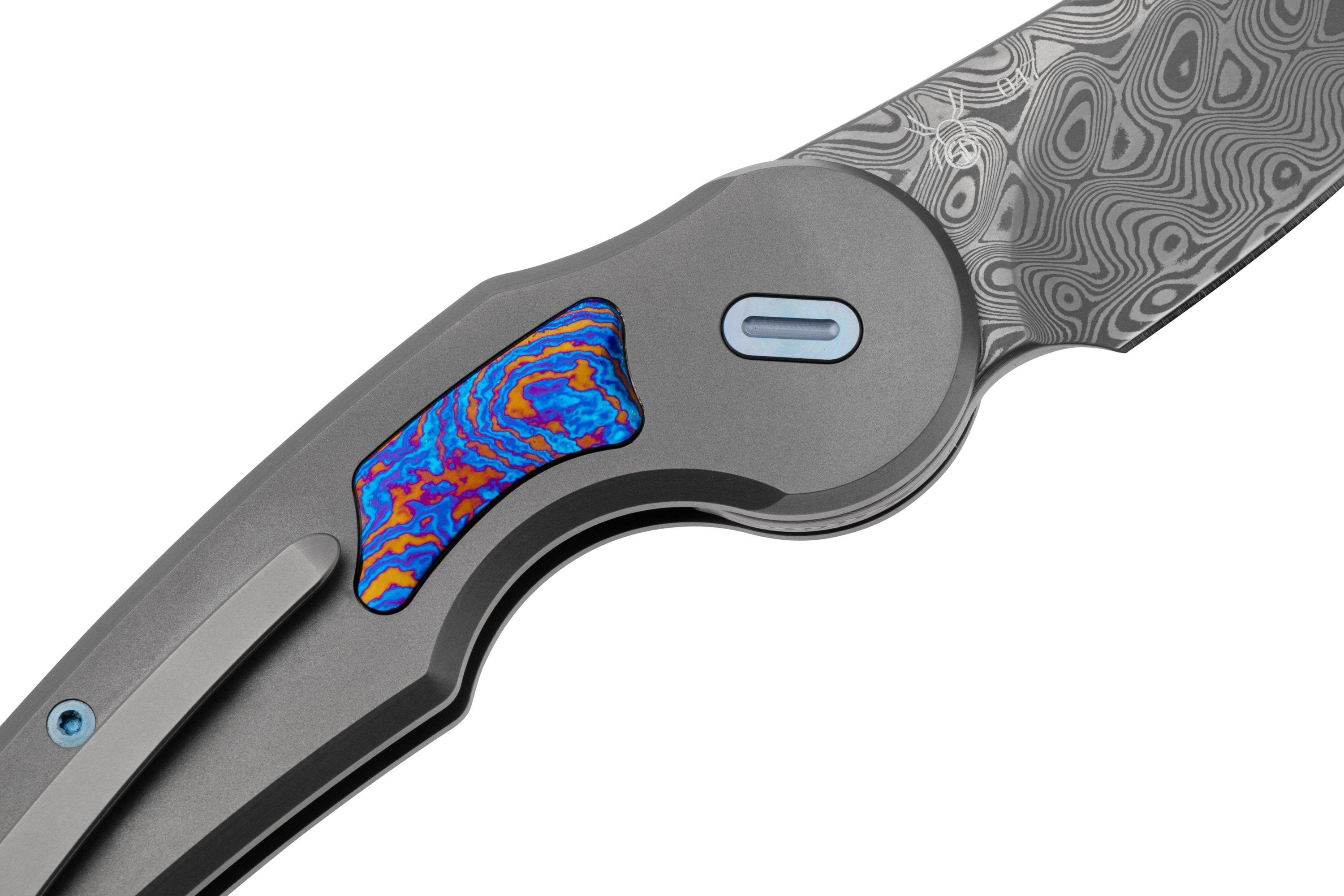 FOX Knives Jupiter FX-555DPB, Hakkapella Damascus, Titanium Timascus ...