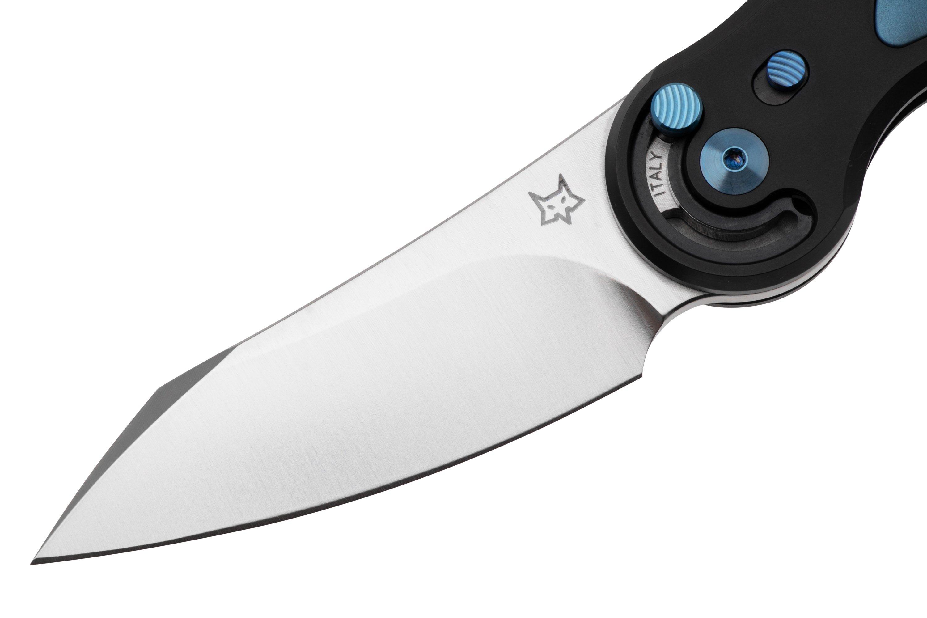 FOX Knives Jupiter FX-555-TIBL, M390 Satin, Black PVD Titanium, Blue ...