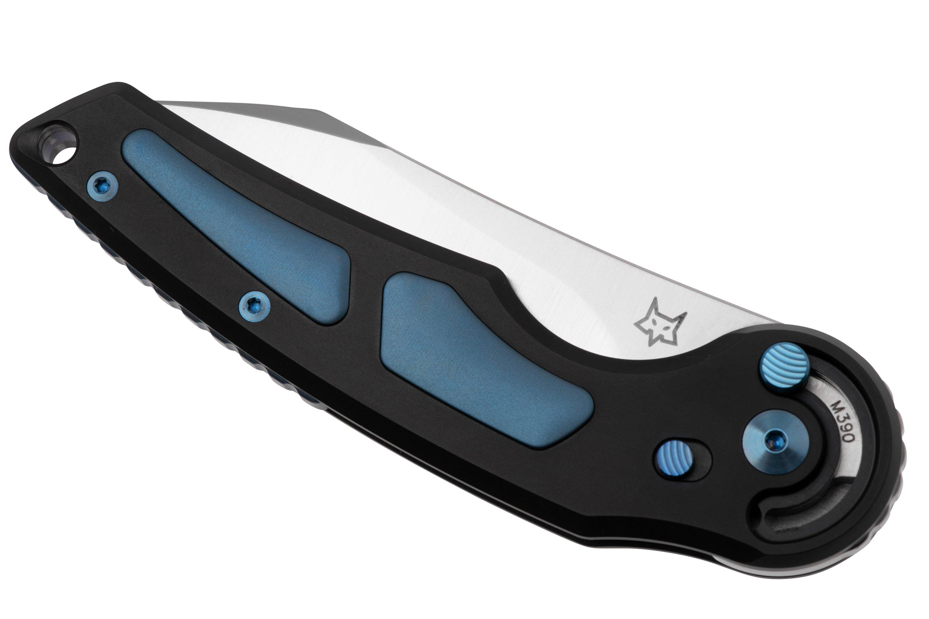 Fox Knives Jupiter FX-555-TIBL, M390 Satin, Black PVD Titanium, Blue ...