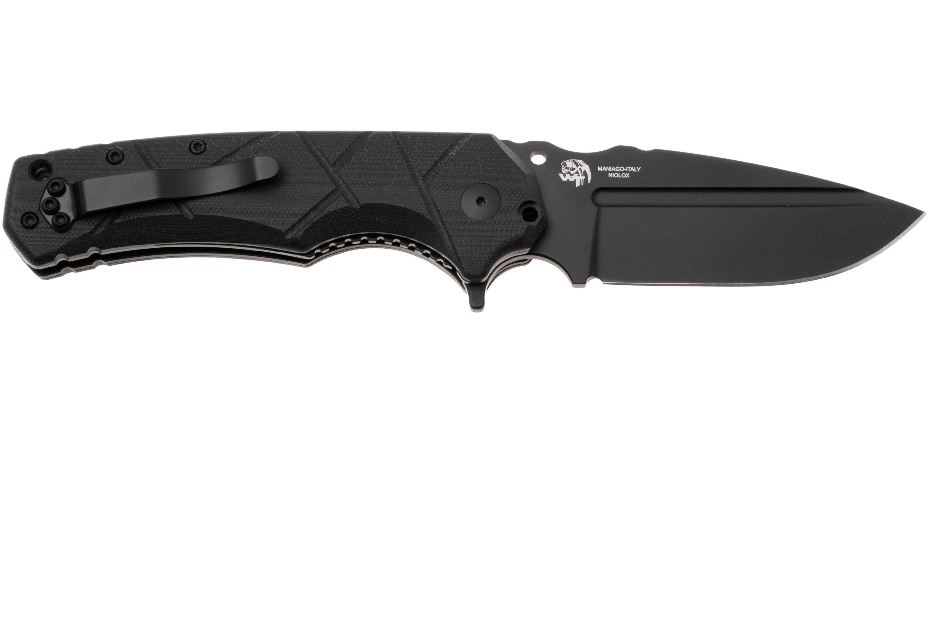 Fox Wander Tactical URO FX-557-B, PVD Niolox, Black G10, pocket knife | Advantageously shopping ...